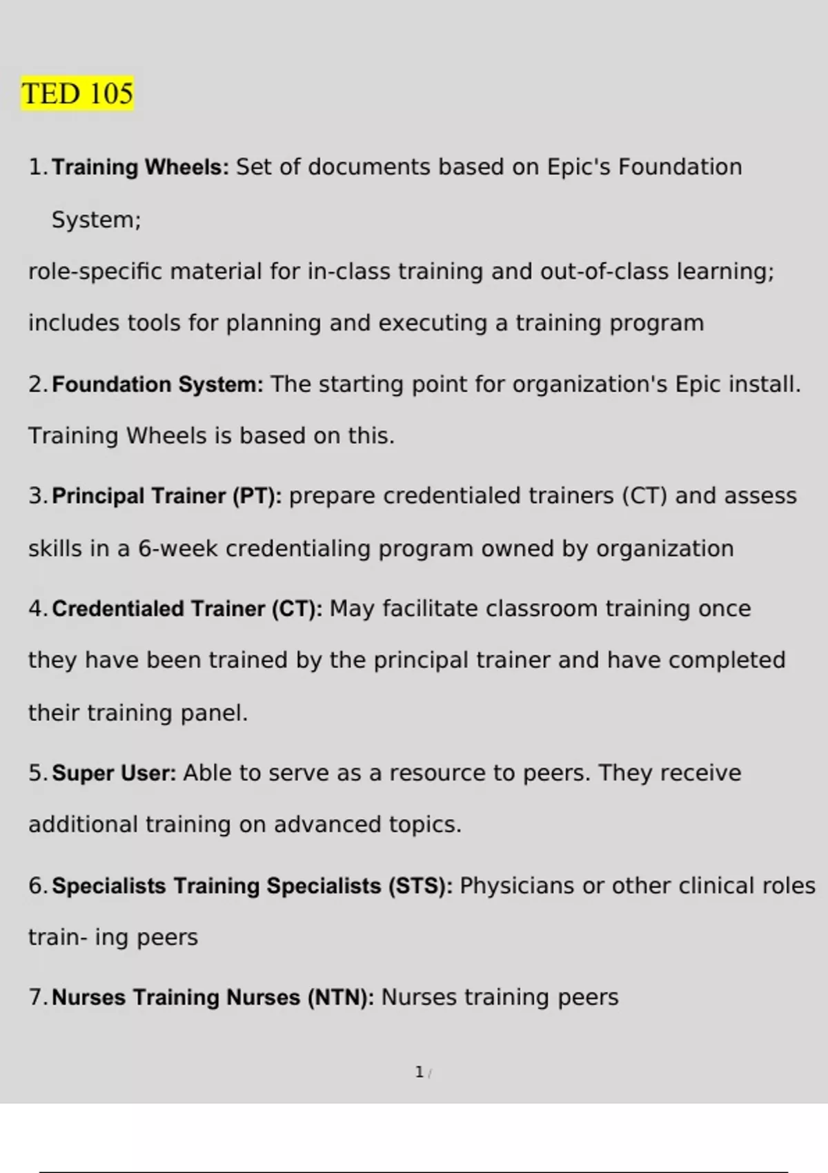 TED 105 Questions & answers (2023) (Verified ) - TED 105 - Stuvia US