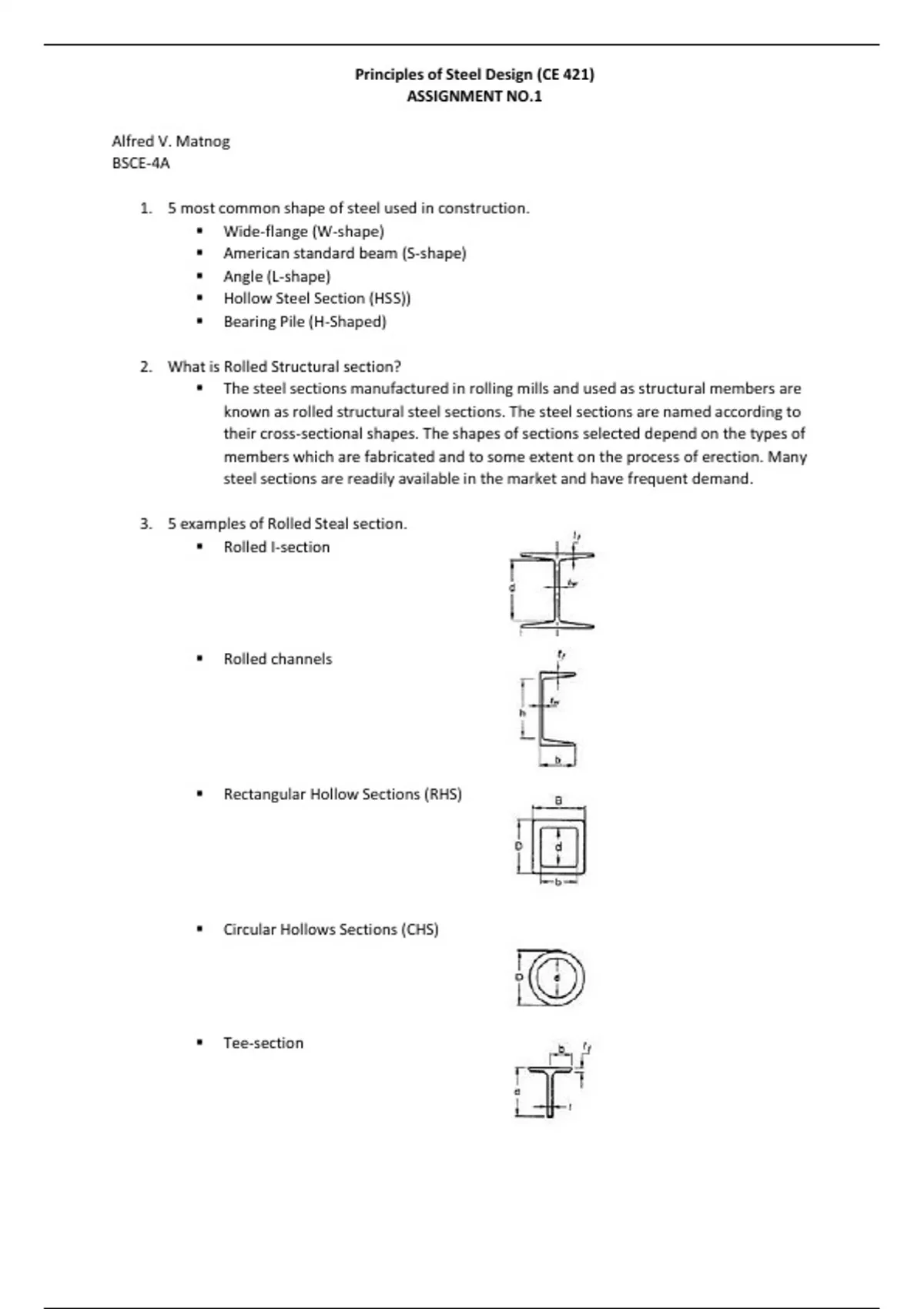 Summary 5 most common shape of steel used in construction - BSCE ...