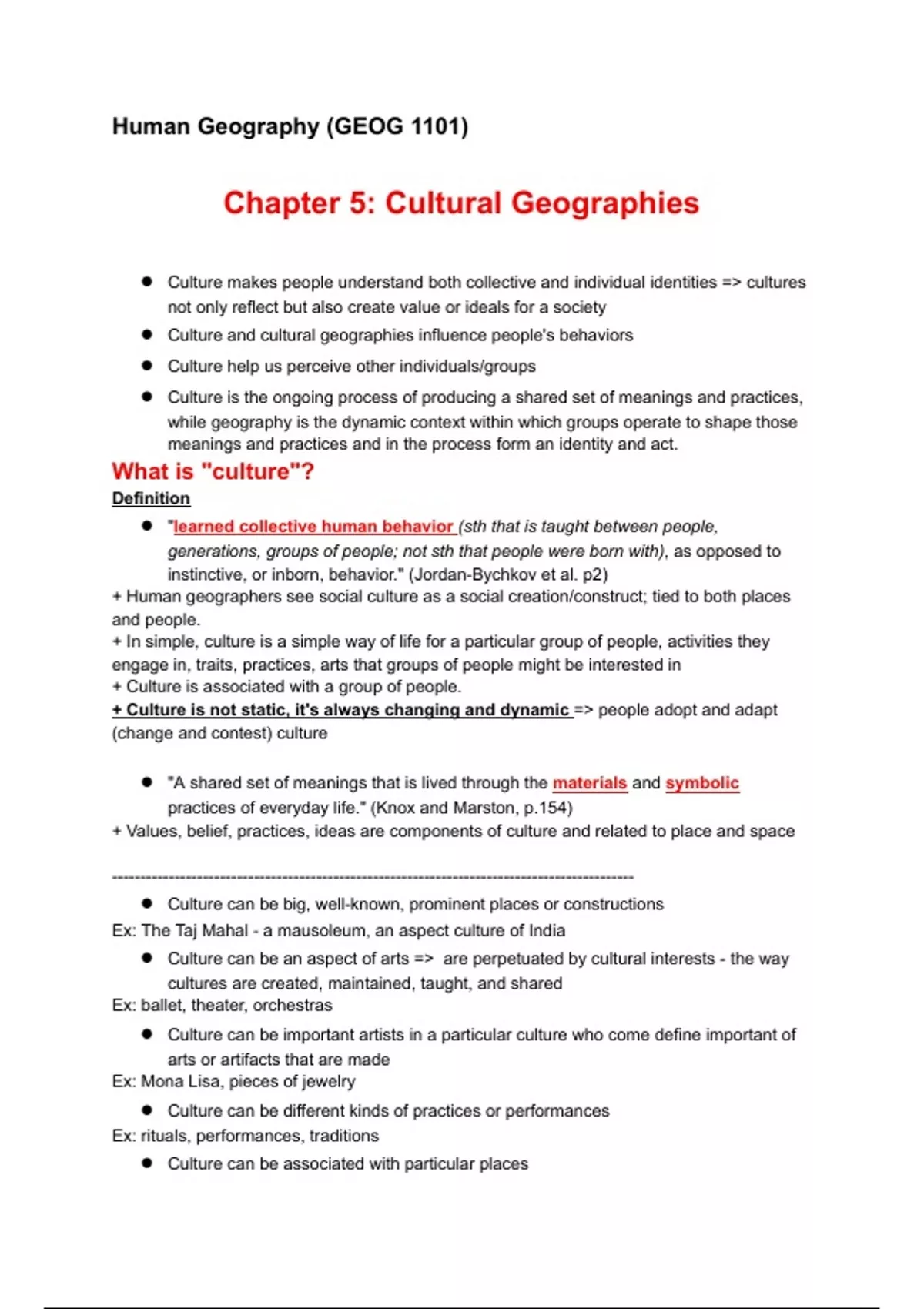 Chapter 5: Cultural Geographies - GEOG 1101 - Stuvia US