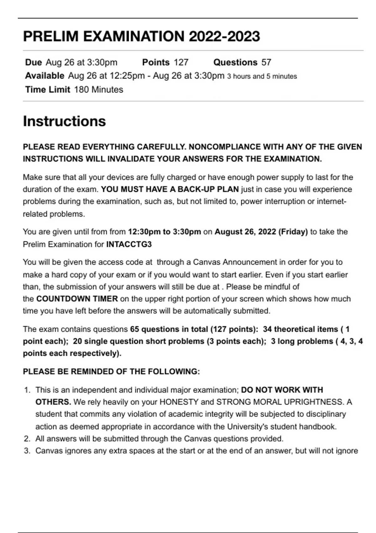 PRELIM EXAMINATION Intermediate AccoutingPRELIM EXAMINATION ...
