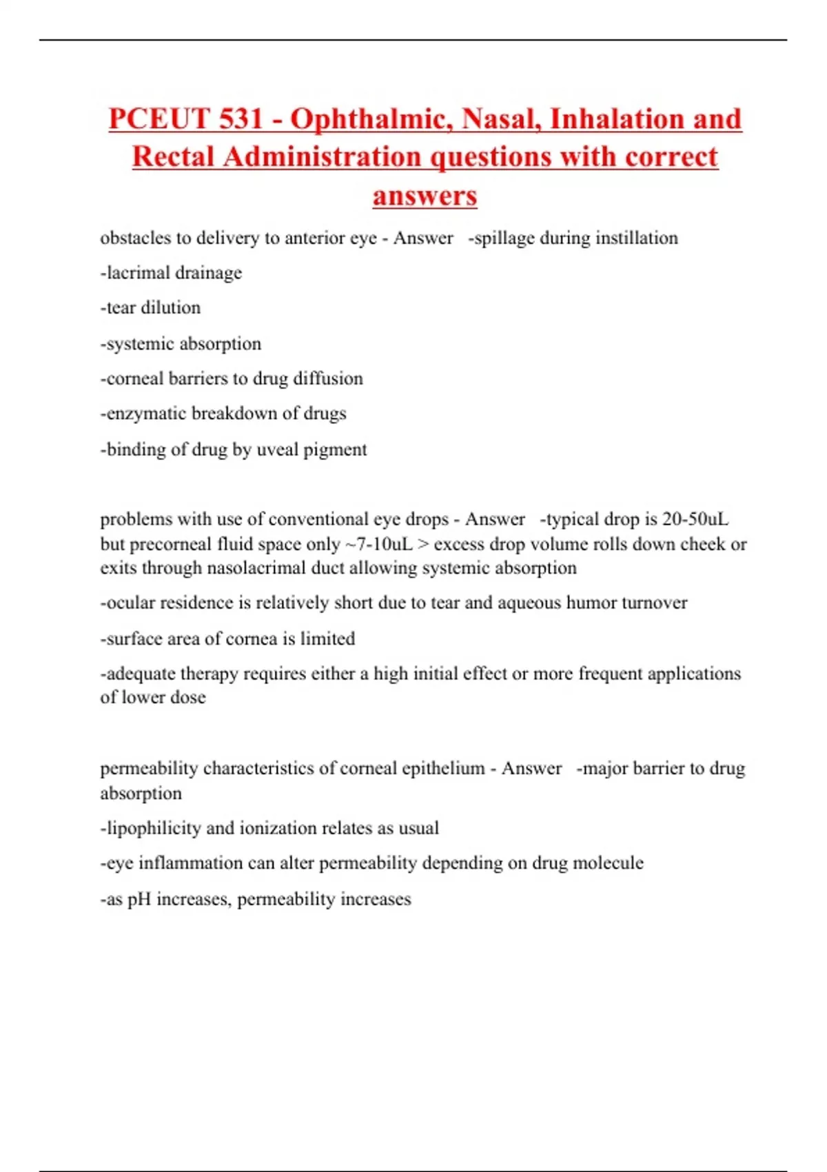PCEUT 531 - Ophthalmic, Nasal, Inhalation and Rectal Administration ...