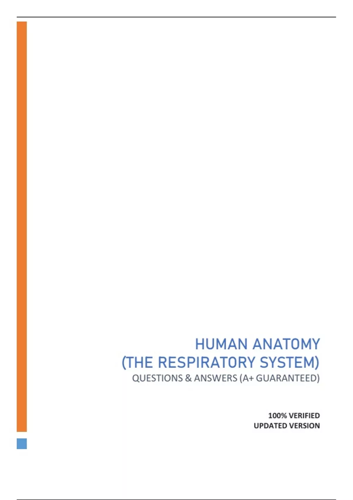 HUMAN ANATOMY (THE RESPIRATORY SYSTEM) - QUESTIONS & ANSWERS (A+ ...