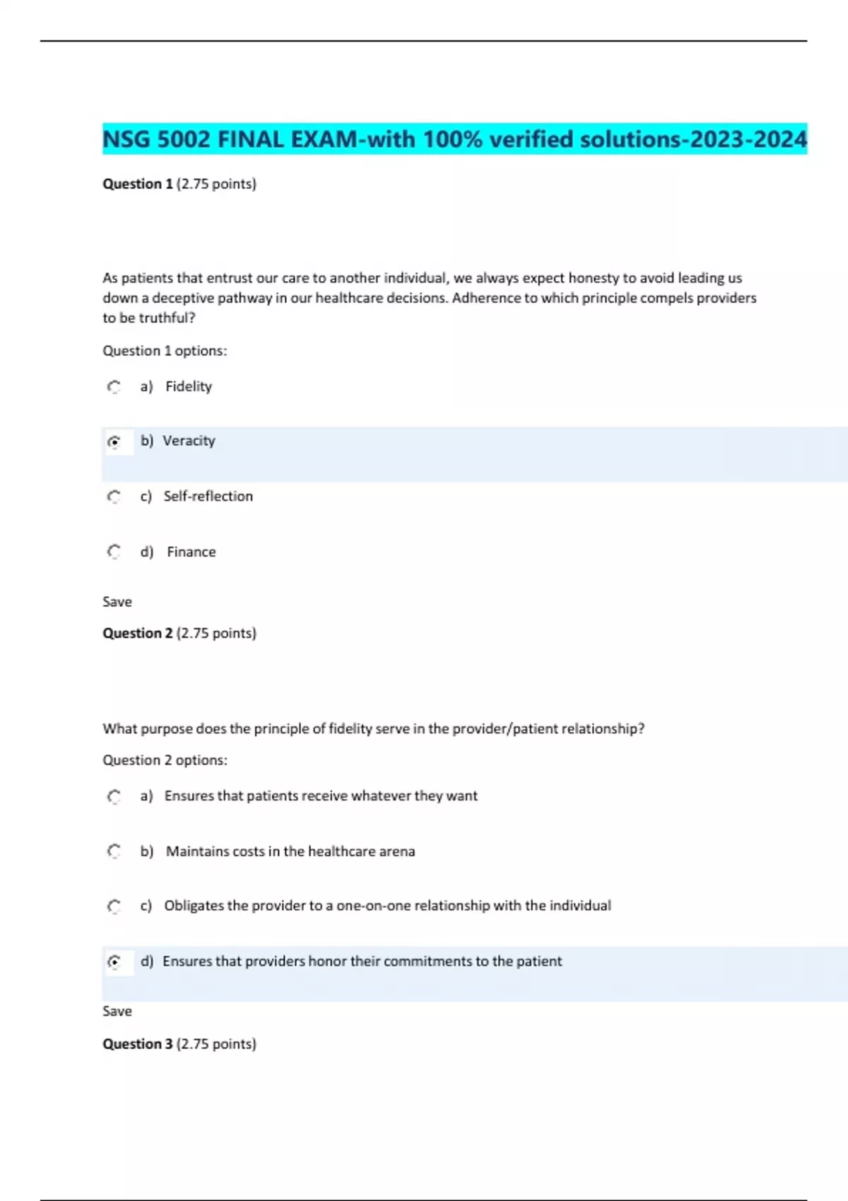 NSG 5002 FINAL EXAM-with 100% verified solutions- - NURSING NSG 5002 ...