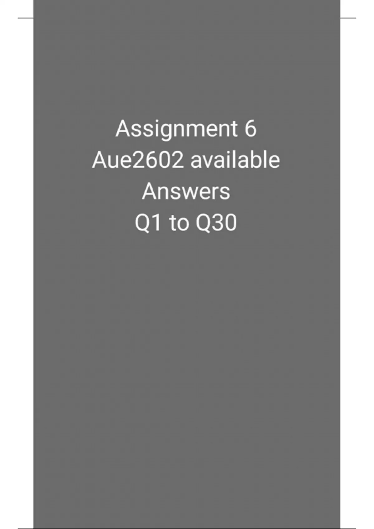 Summary Aue2602 assignment 6 - AUE2601 - Auditing Theory And Practice ...