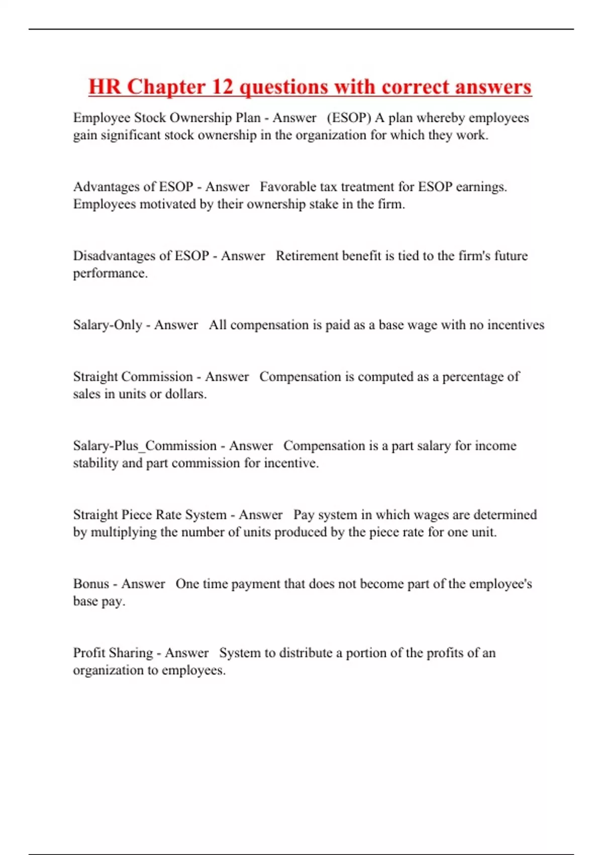 HR Chapter 12 questions with correct answers - HR - Stuvia US