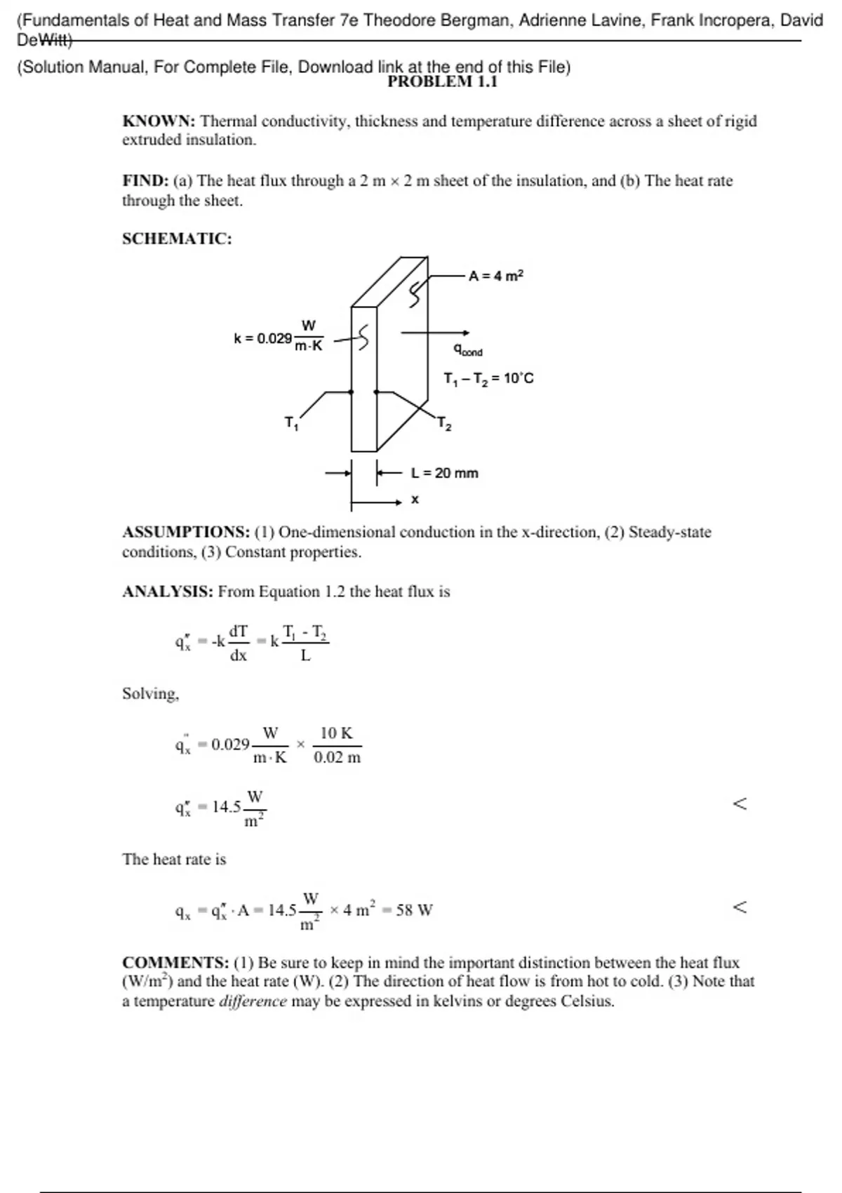 Fundamentals Of Heat And Mass Transfer 7th Edition By Theodore Bergman Adrienne Lavine Frank