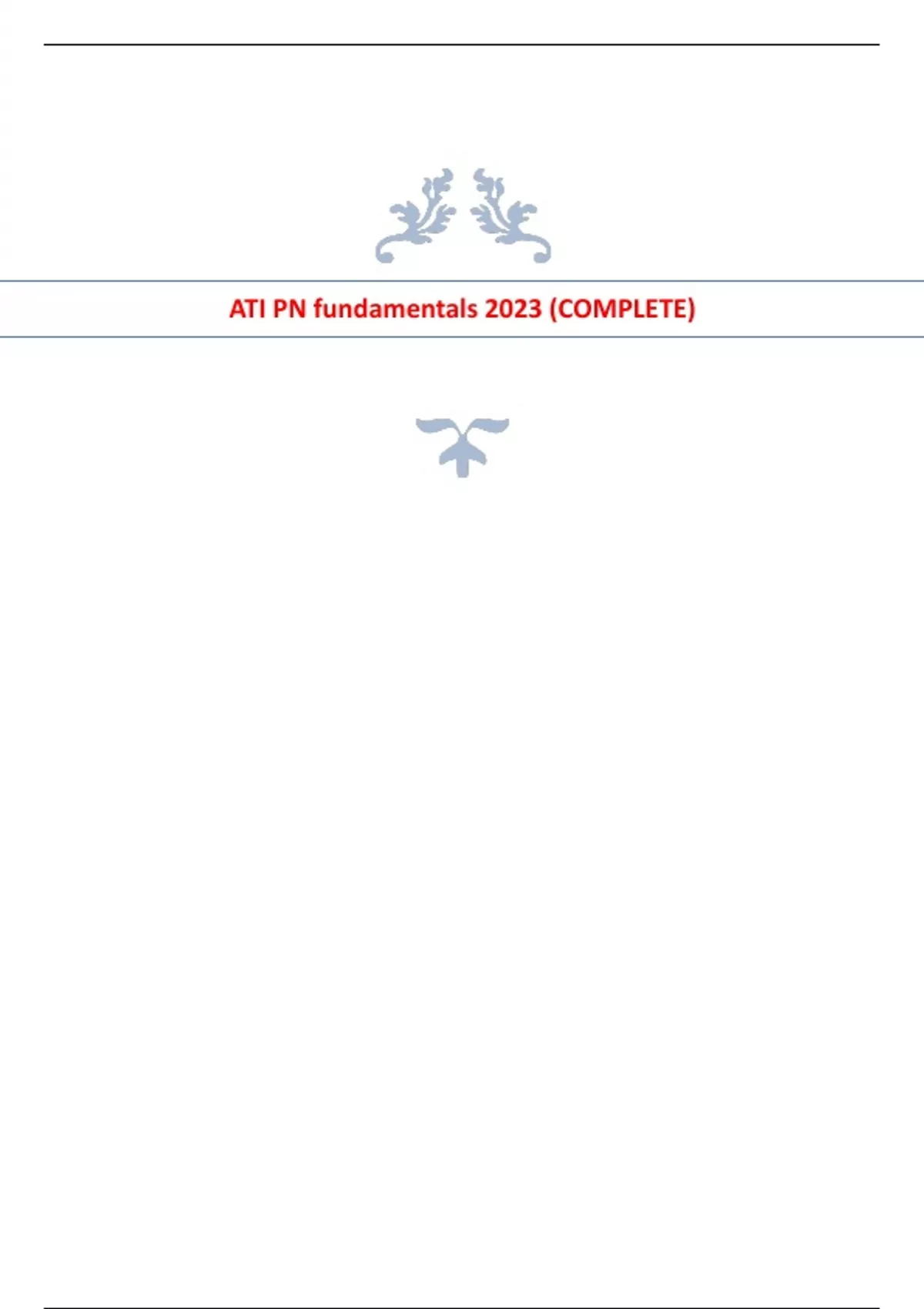 ATI PN fundamentals 2023 - ATI Fundamentals - Stuvia US