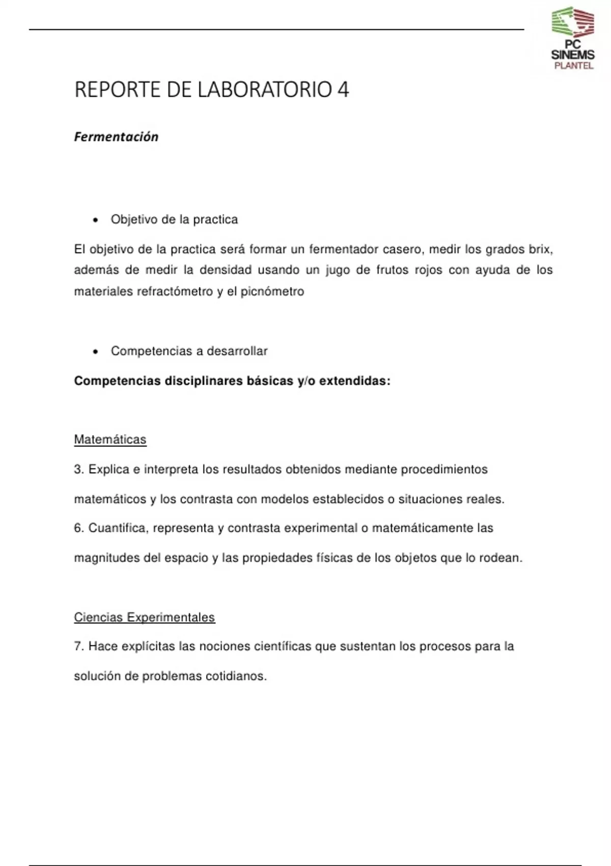 Ejemplo de un reporte de laboratorio - Análisis de aguas - Stuvia US