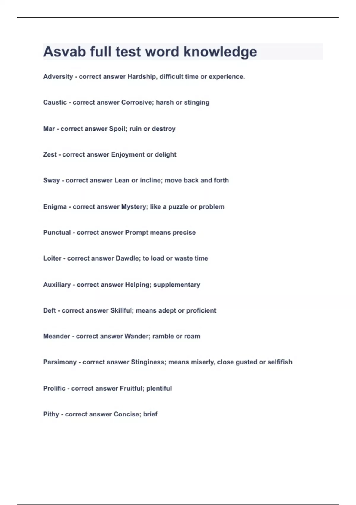 Asvab full test word knowledge|2023 LATEST UPDATE|GUARANTEED SUCCESS ...
