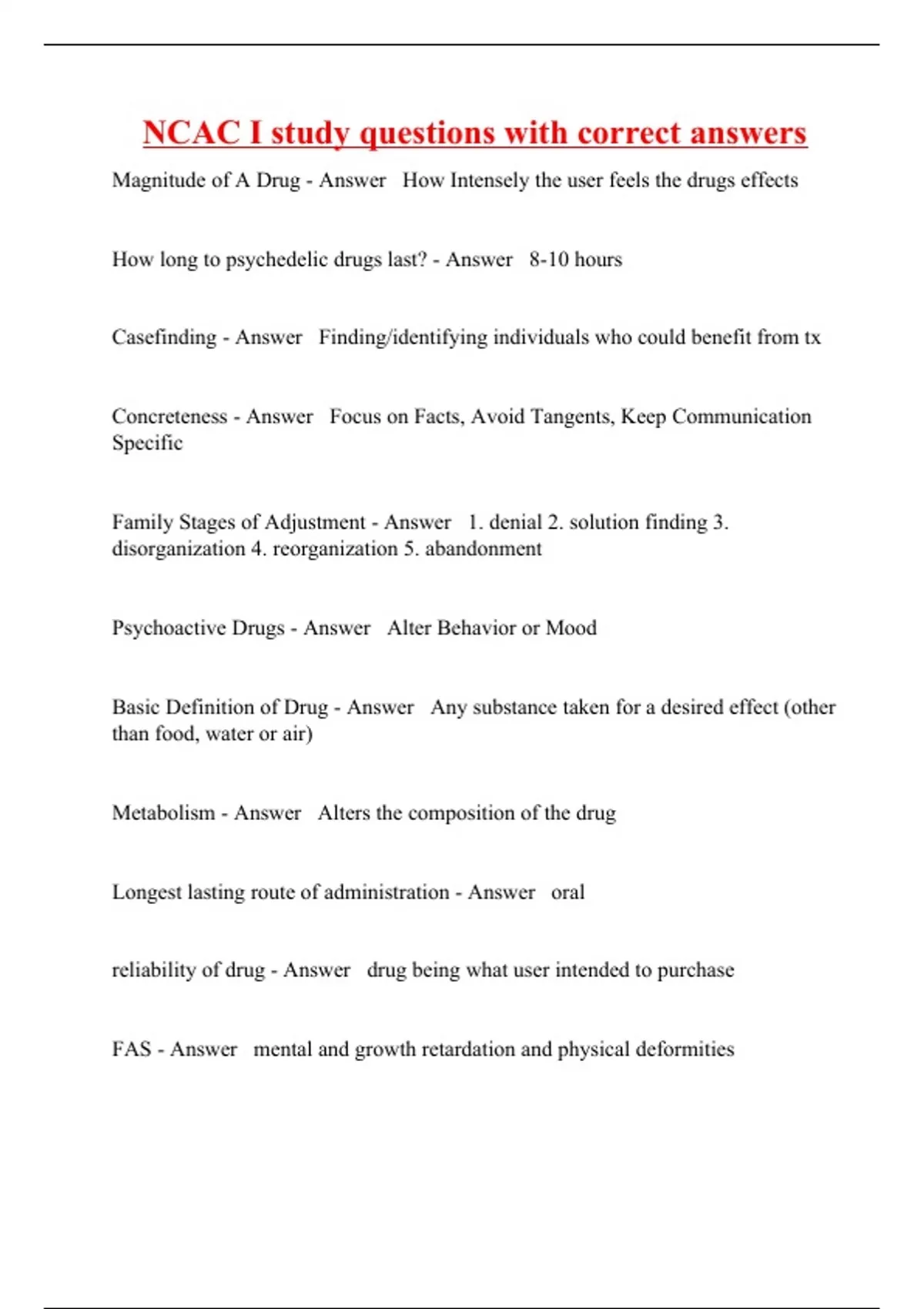 NCAC I study questions with correct answers - NCAC - Stuvia US