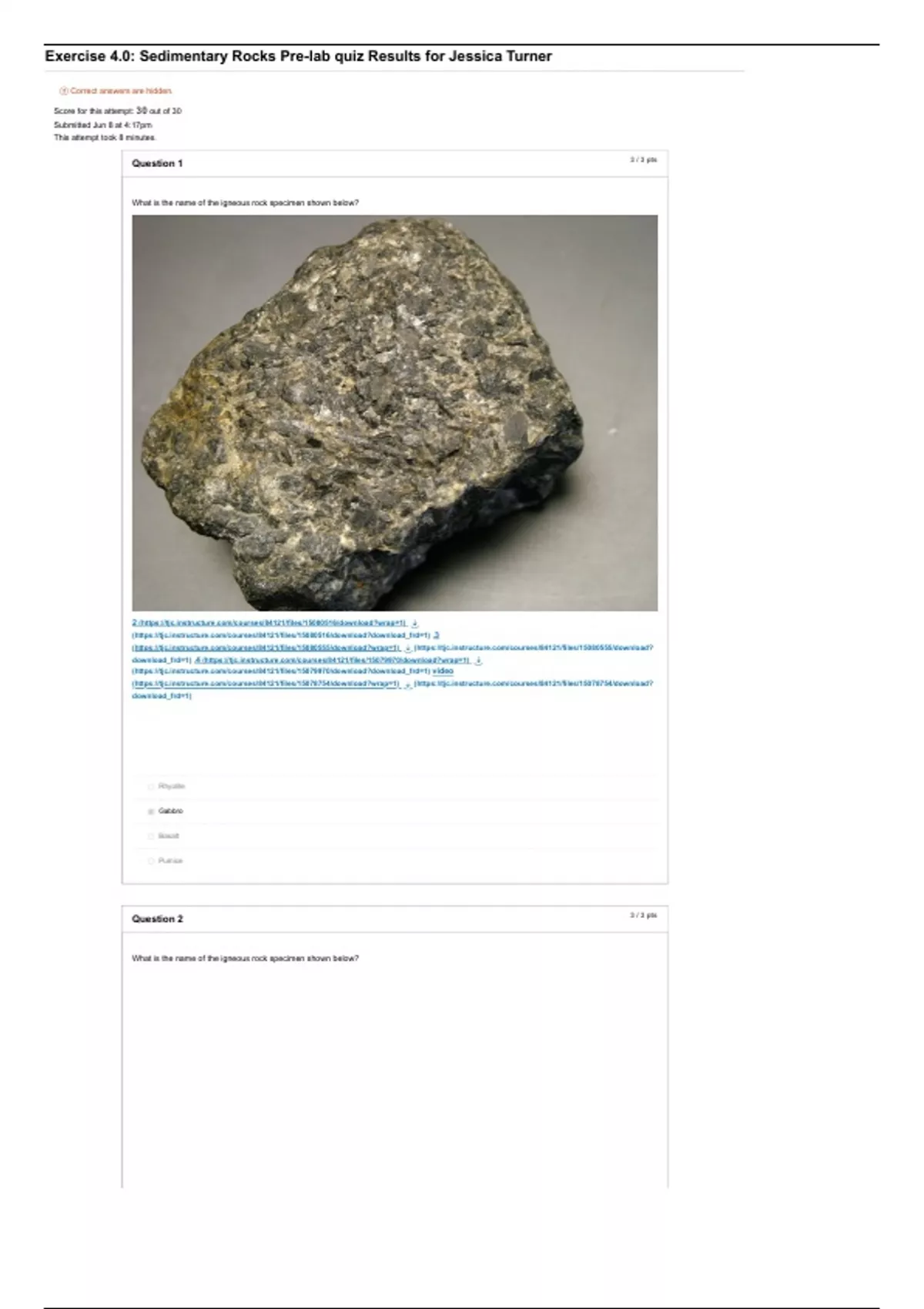 Quiz 4.0, Sedimentary Rock Geology Lab - Geology 1401 - Stuvia US