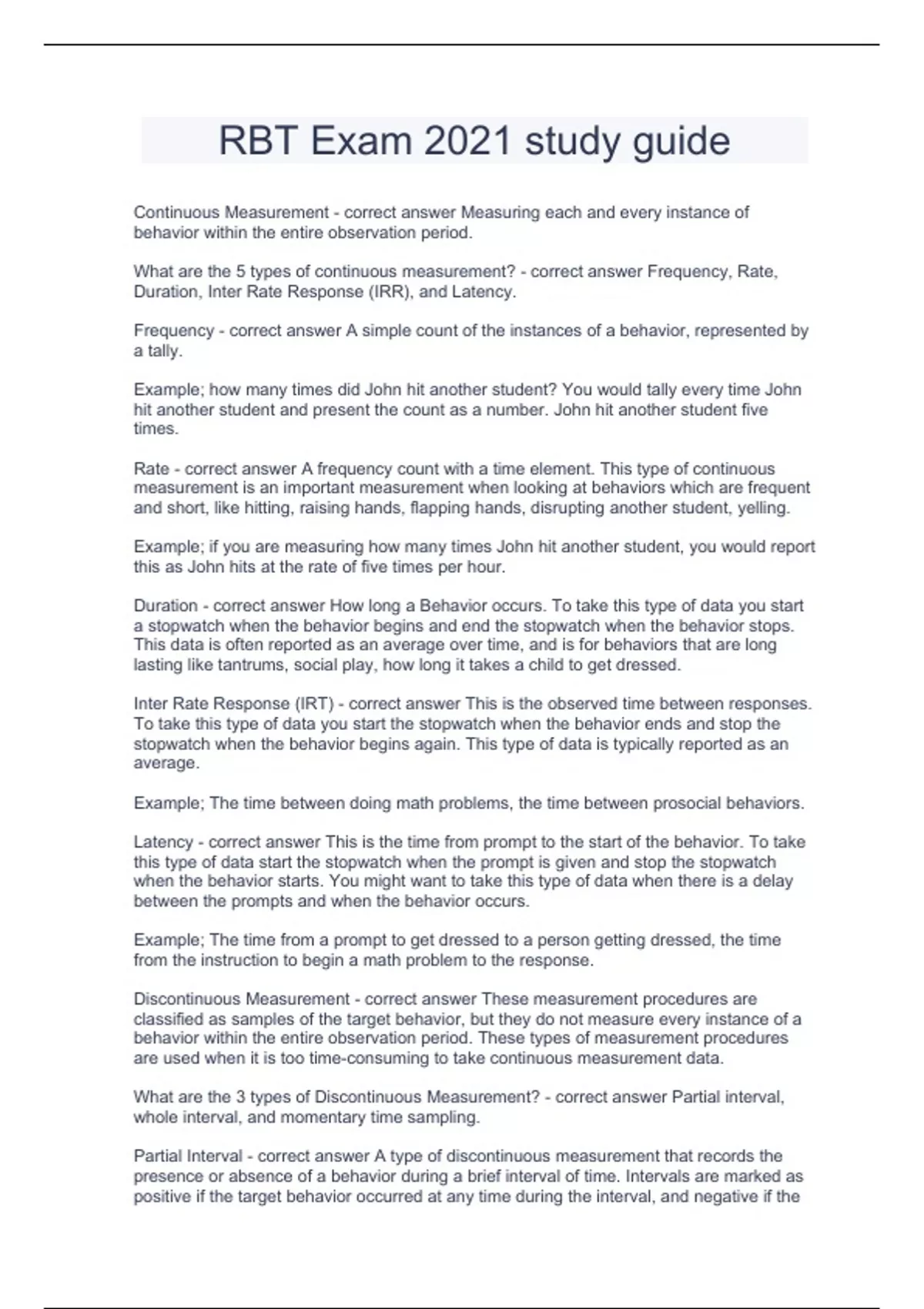 RBT Exam 2021 study guide|2023 LATEST UPDATE|GUARANTEED SUCCESS - RBT ...