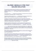 SEJPME I MODULE 5 PRE-TEST SOLVED SOLUTION - SEJPME I MODULE 5 - Stuvia US