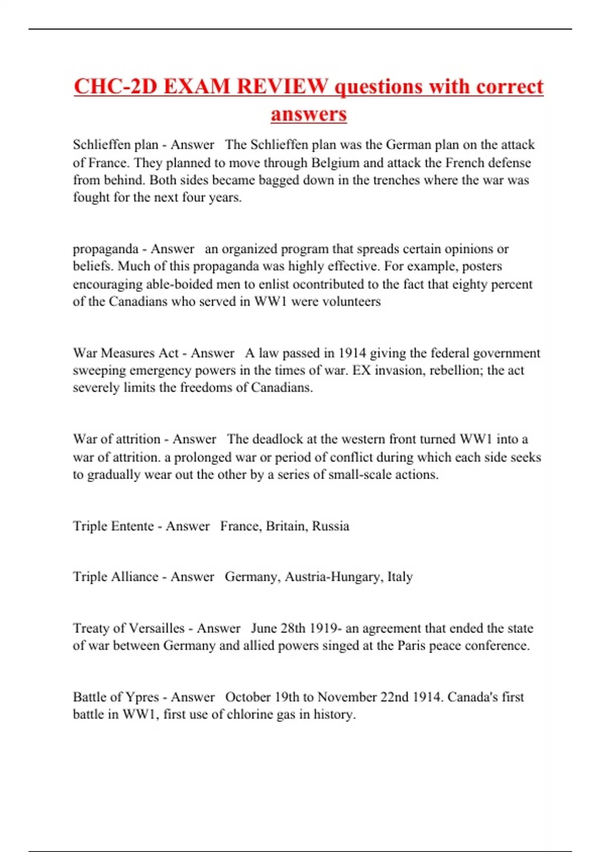 CHC-2D EXAM REVIEW questions with correct answers - CHC - Stuvia US