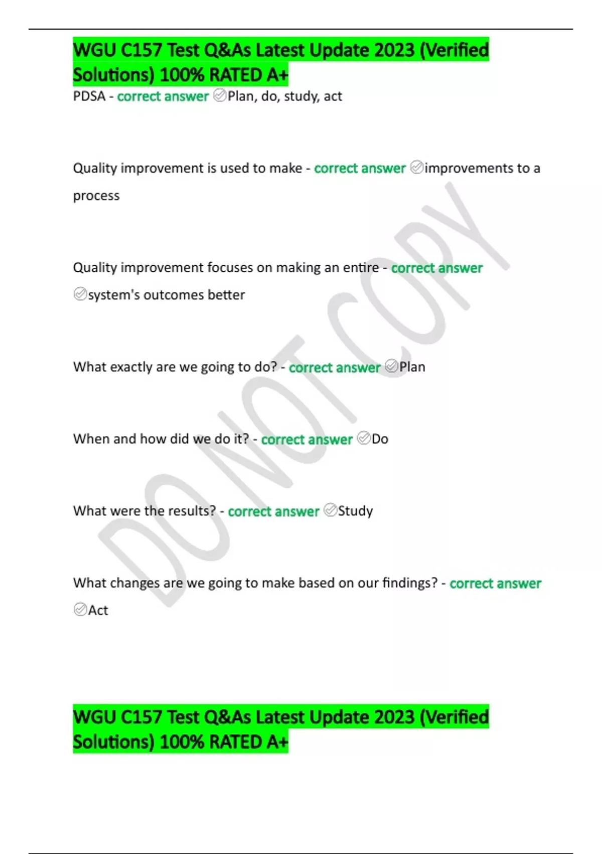 WGU C157 Test Q&As Latest Update 2023 (Verified Solutions) 100% RATED ...