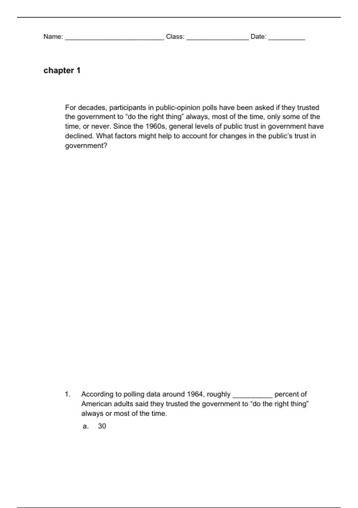 Test Bank for We the People: Essentials, 13th Edition by Benjamin ...