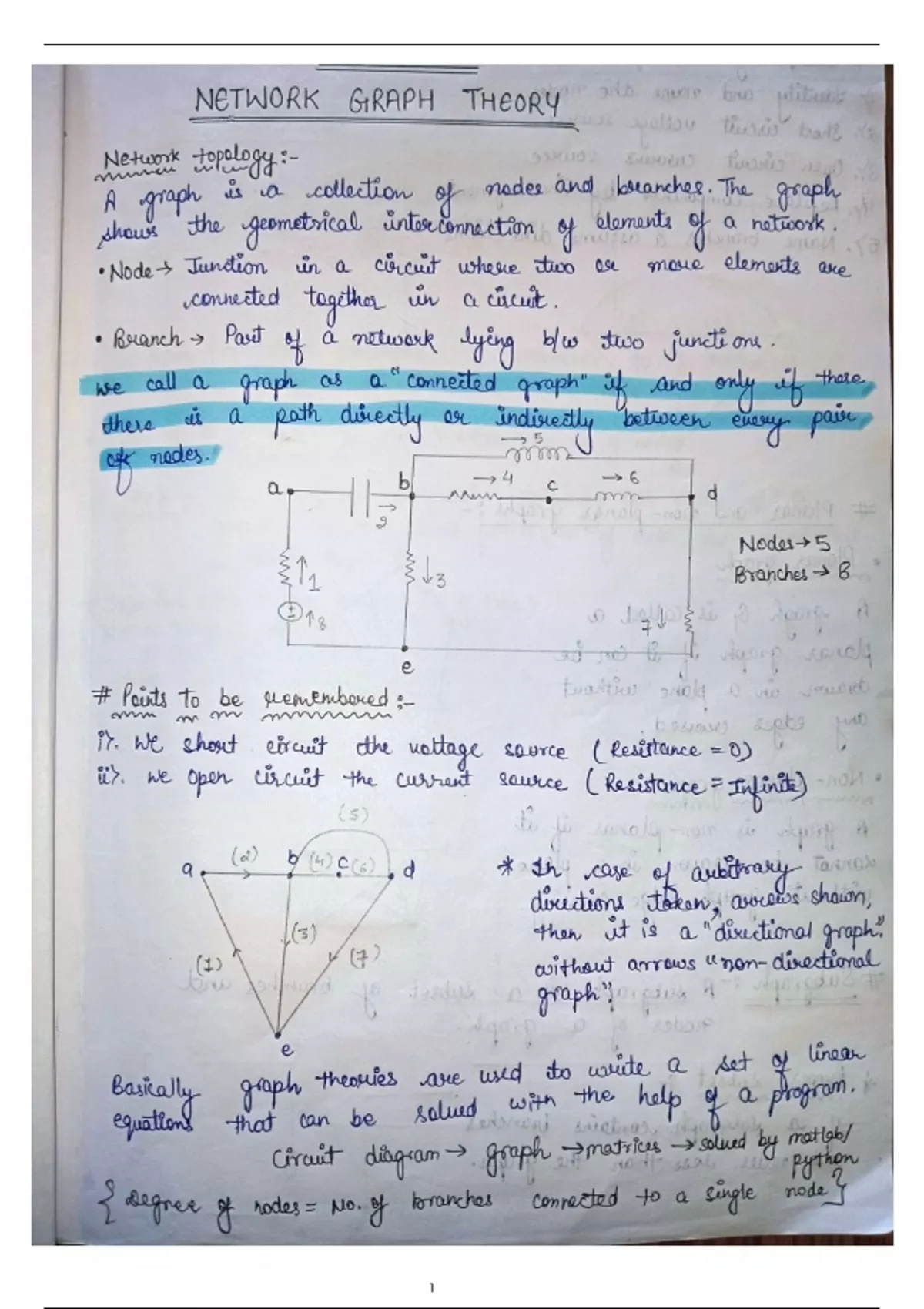 Network graph theory, network analysis - EEL 1007 - Stuvia US