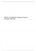 MATH 110 Module 6 Exam 6 Portage Learning Statistics Quiz, MATH 110 ...