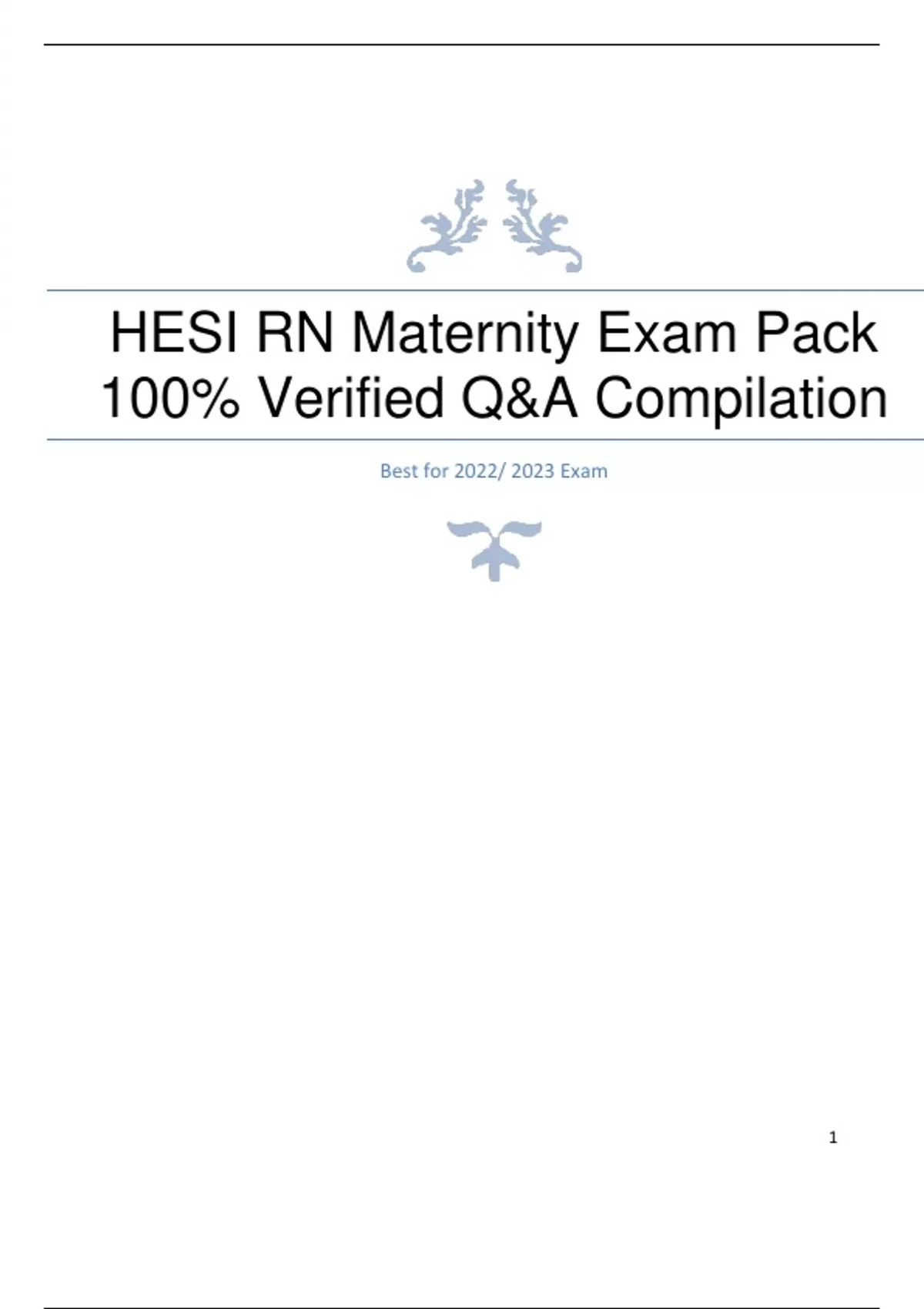 HESI RN Maternity Exam Pack 100% Verified Q&A Compilation Best for 2022 ...