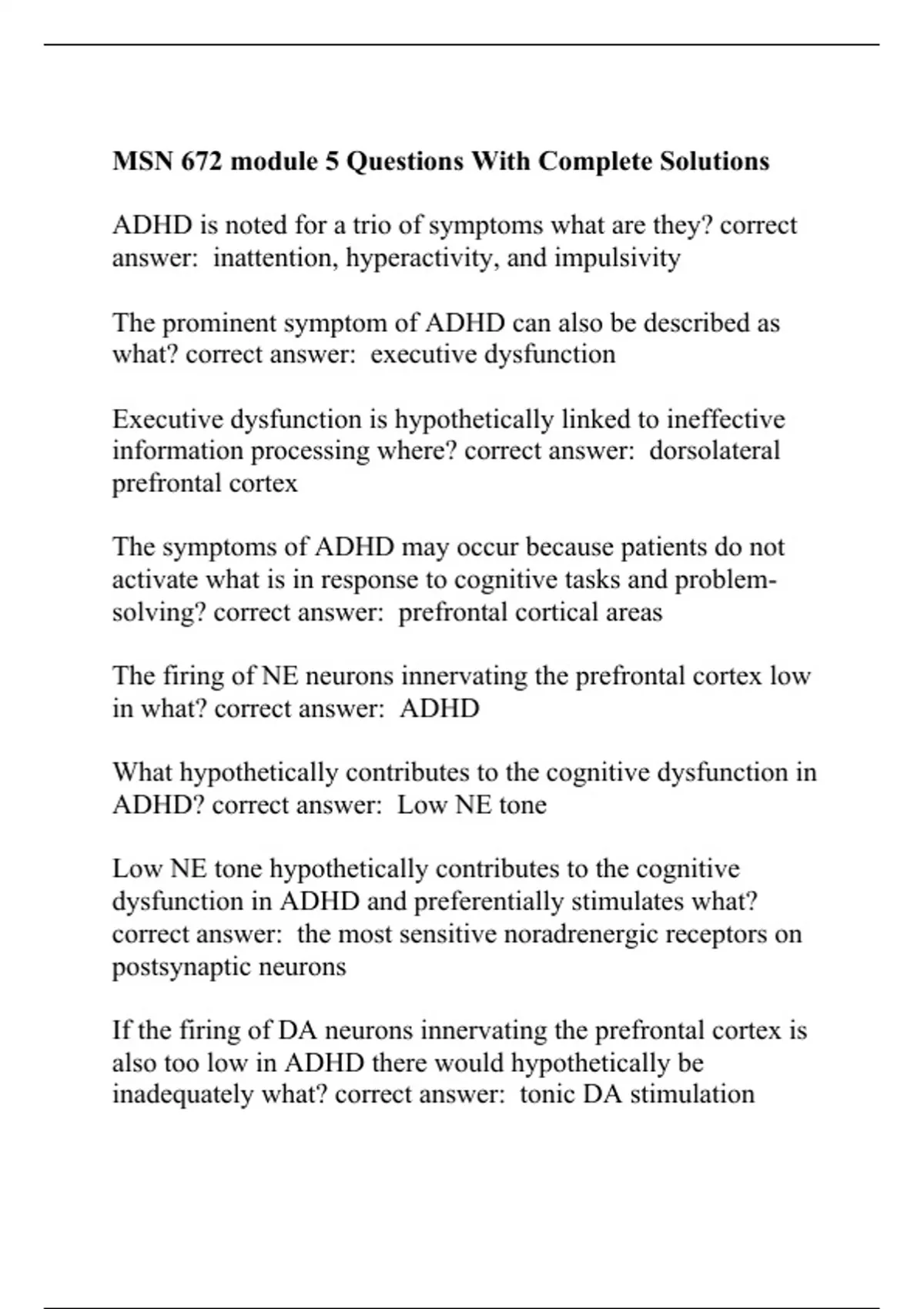 MSN 672 module 5 Questions With Complete Solutions - MSN 672 (MSN672 ...