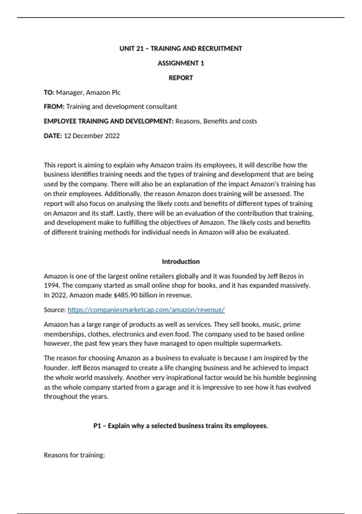 Unit 21 Assignment 1 Distinction Unit 21 Training And Development Stuvia Uk