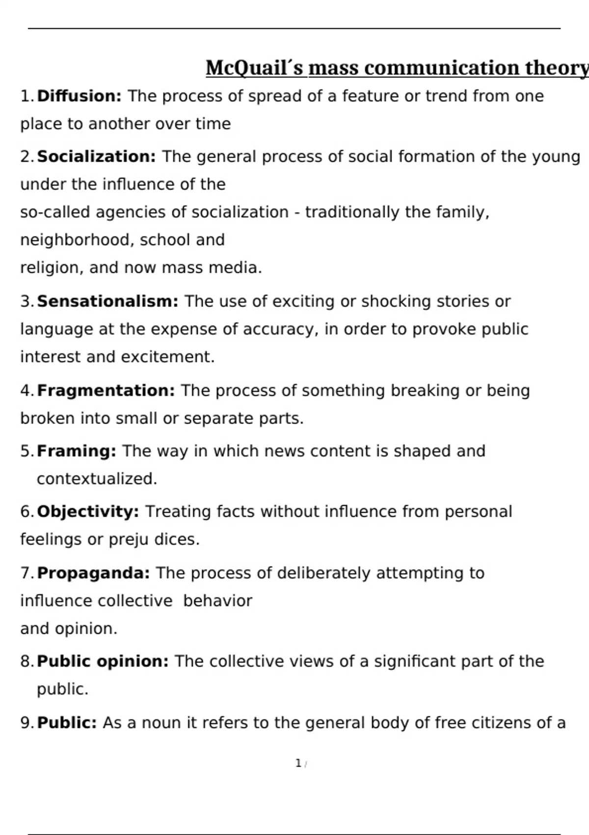 Summary McQuails Mass Communication Theory 002 updated version with ...