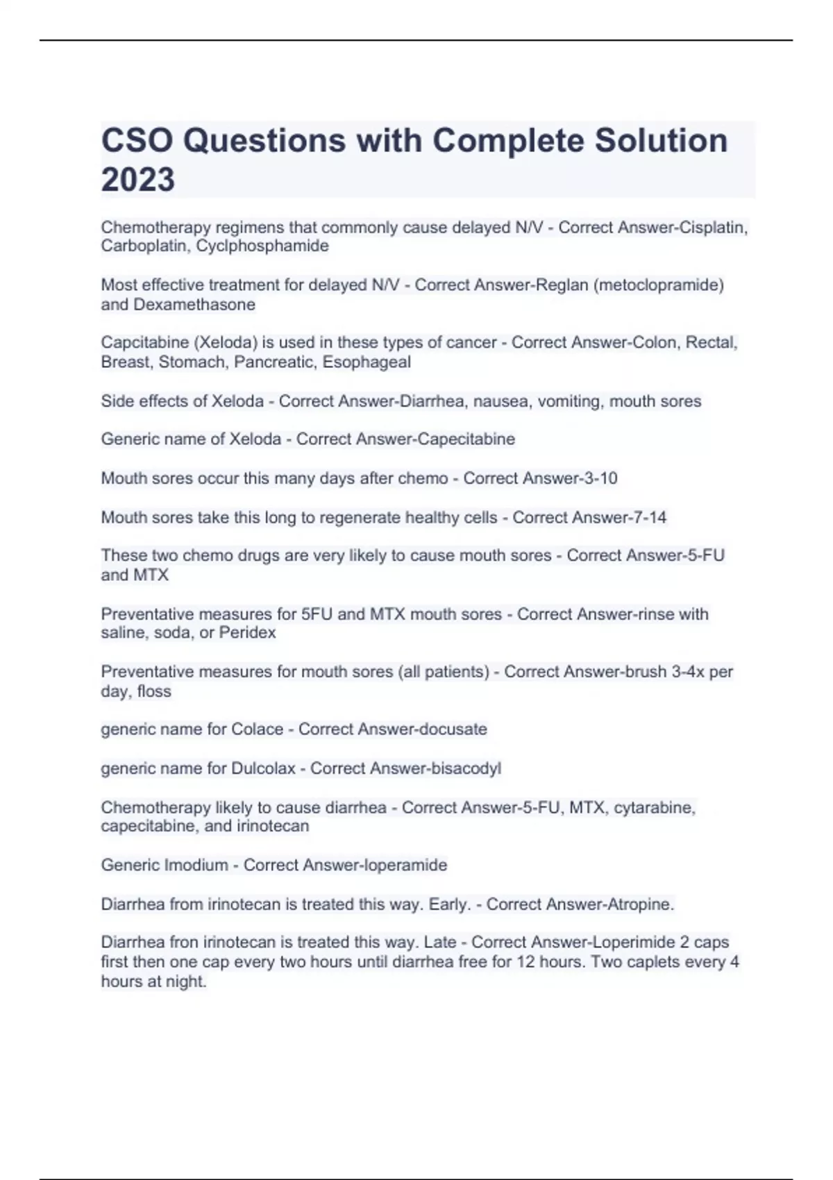 CSO Questions with Complete Solution 2023 - CSO - Stuvia US