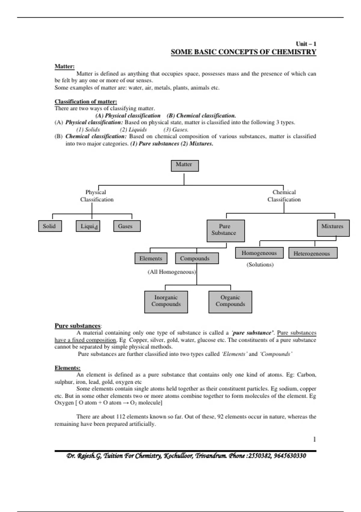 Chapter 1 - Some Basic Concepts - NCERT CHEMISTRY CLASS 11 - Stuvia US