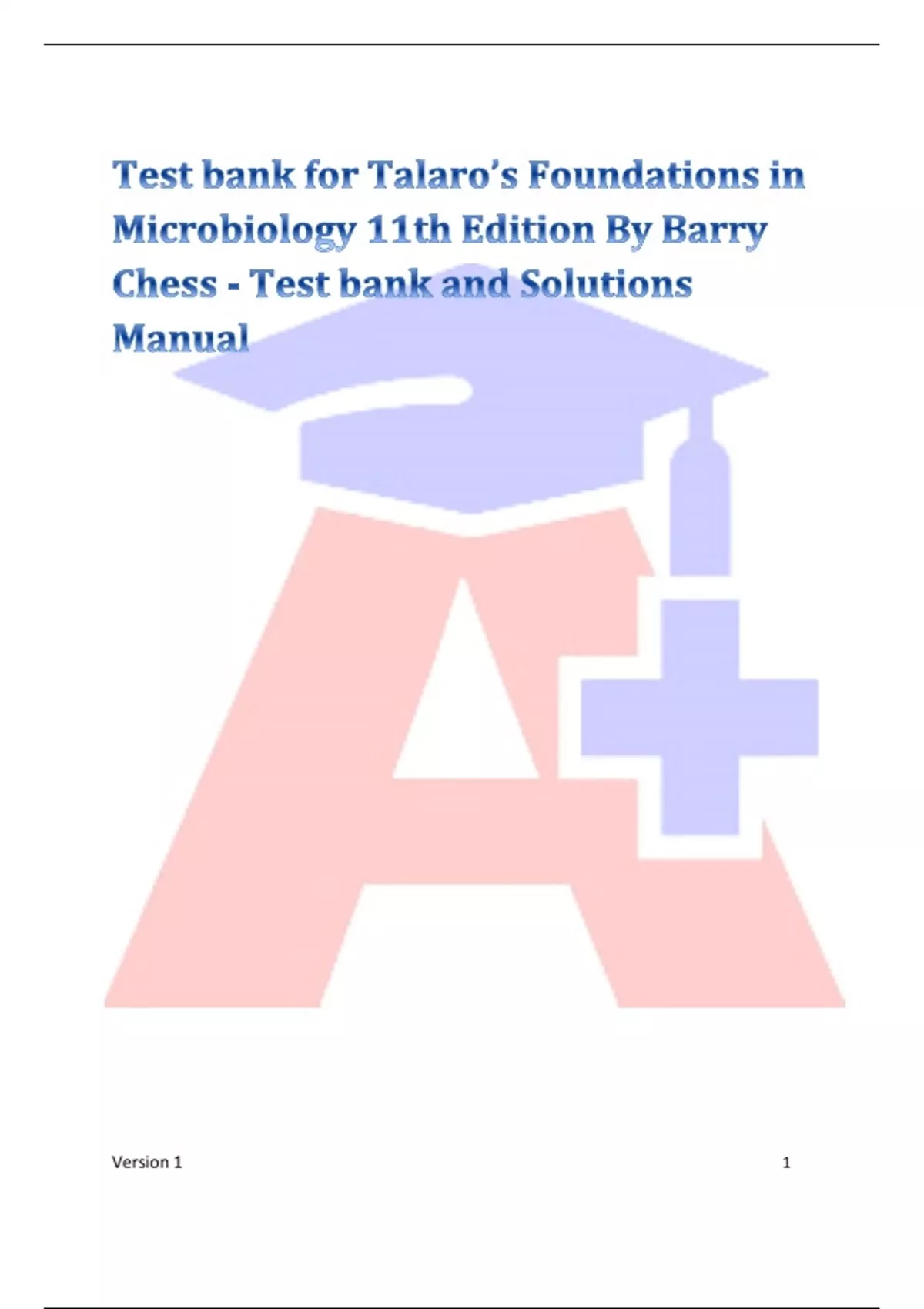 Exam Test bank for Talaro’s Foundations in Microbiology 11th Edition By ...