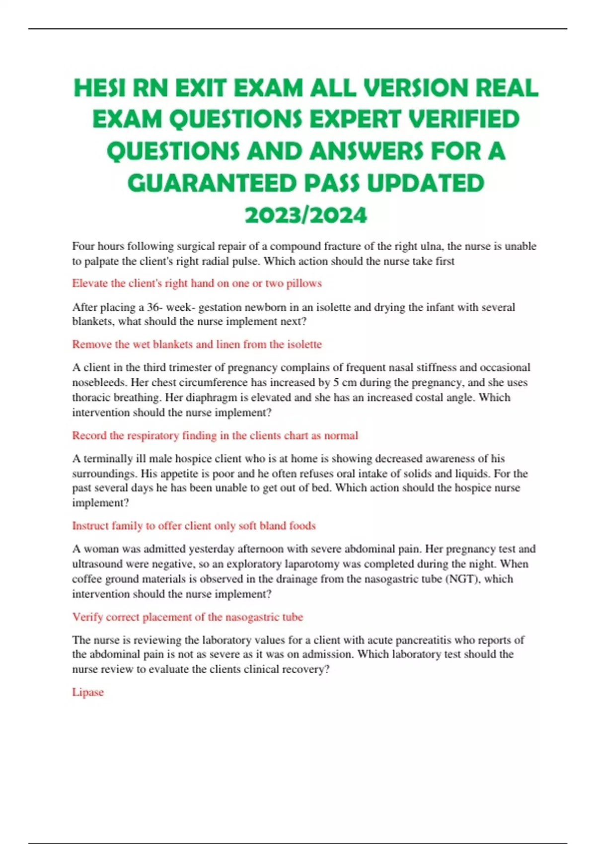 HESI updated 2023 exams bundle - Stuvia US
