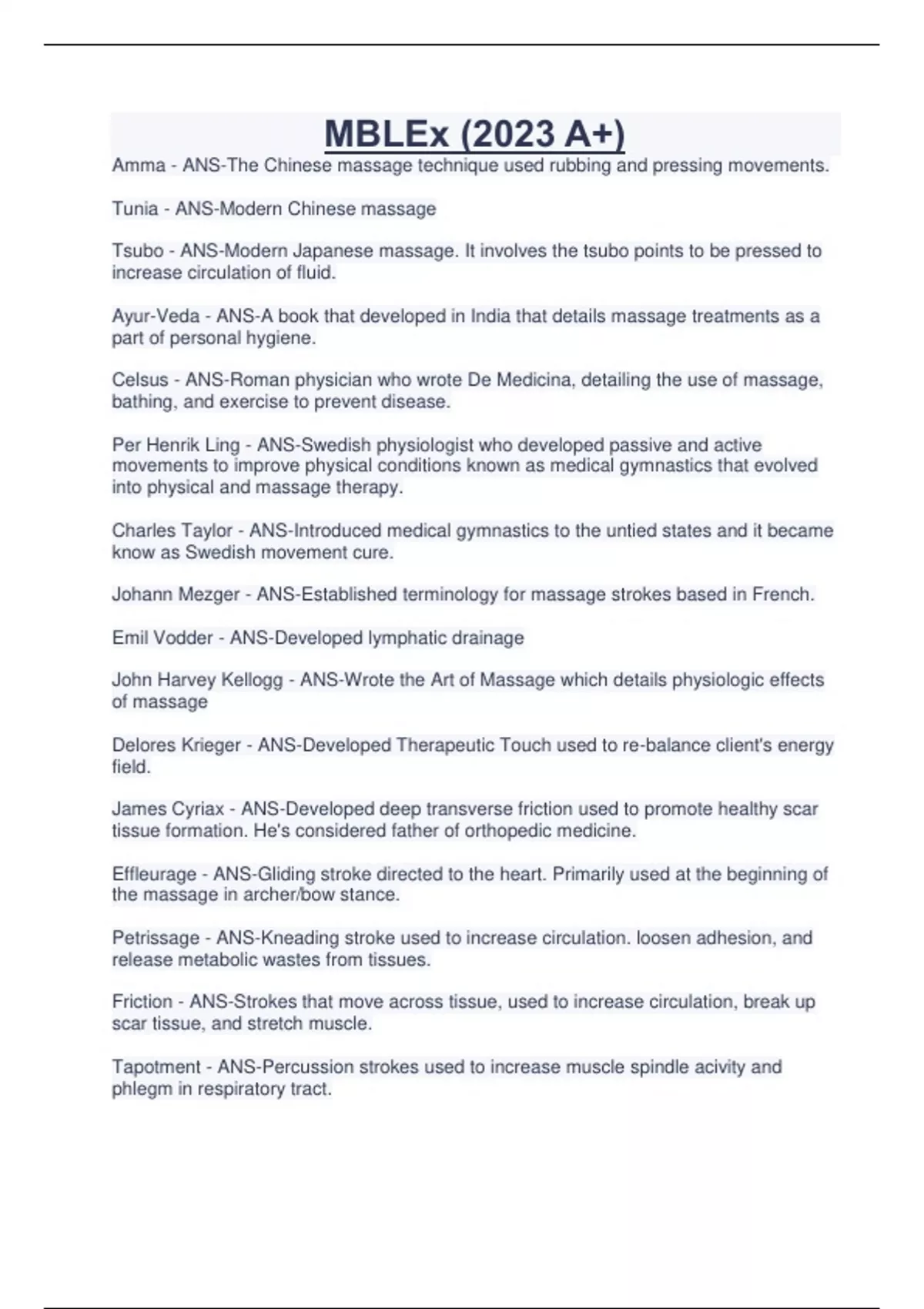 MBLEx (2023 A+) - MBLEx - Stuvia US