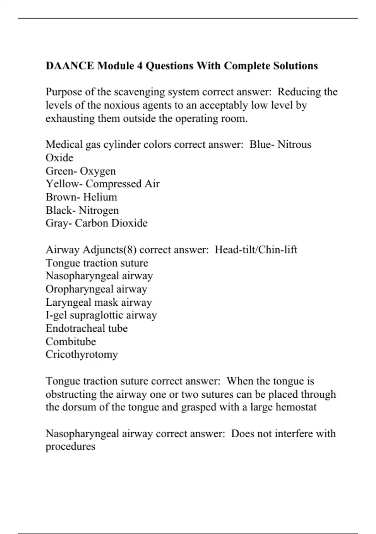 DAANCE Module 4 Questions With Complete Solutions - DAANCE - Stuvia US