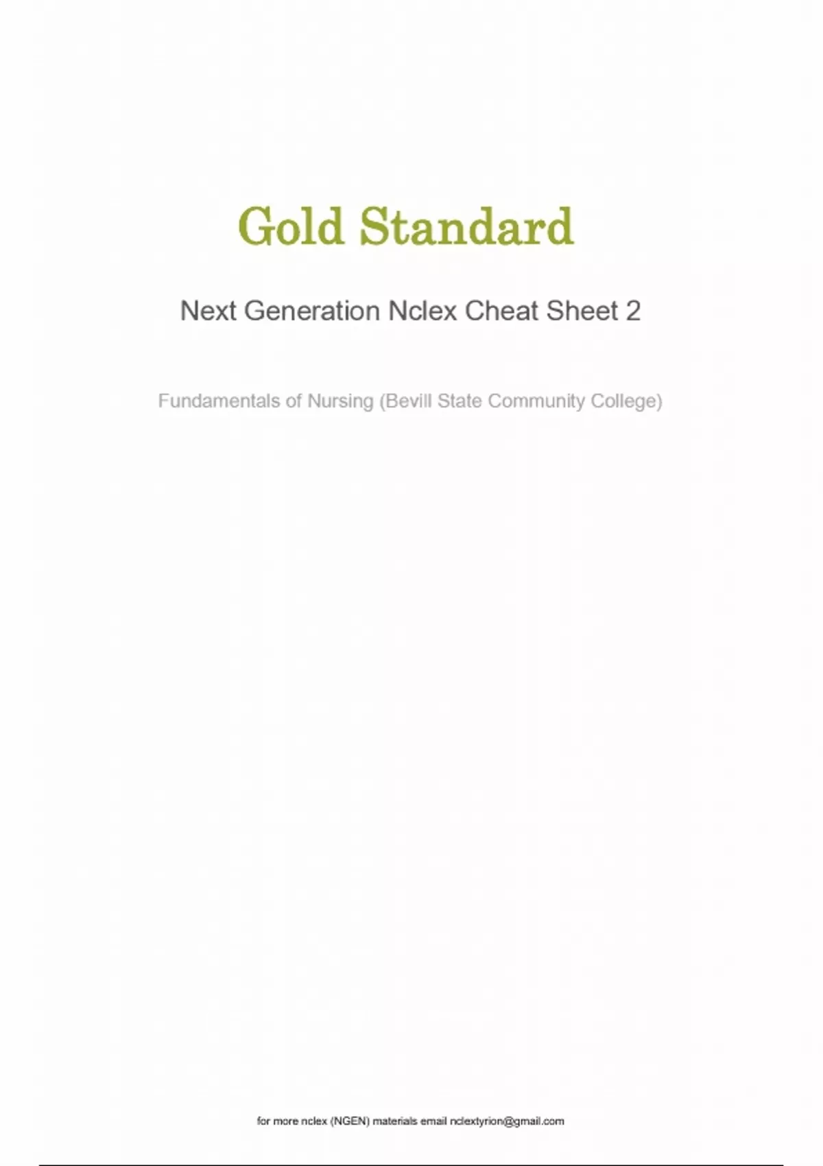 Summary CHEAT SHEET FOR THE NEXT GENERATION NCLEX NGN - NCLEX - Stuvia US