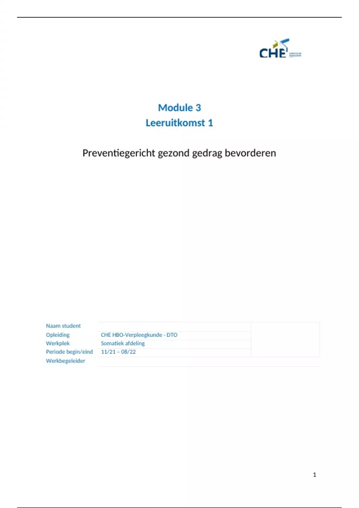 Beroepsproduct 3.1 Preventiegericht gezond gedrag bevorderen ...