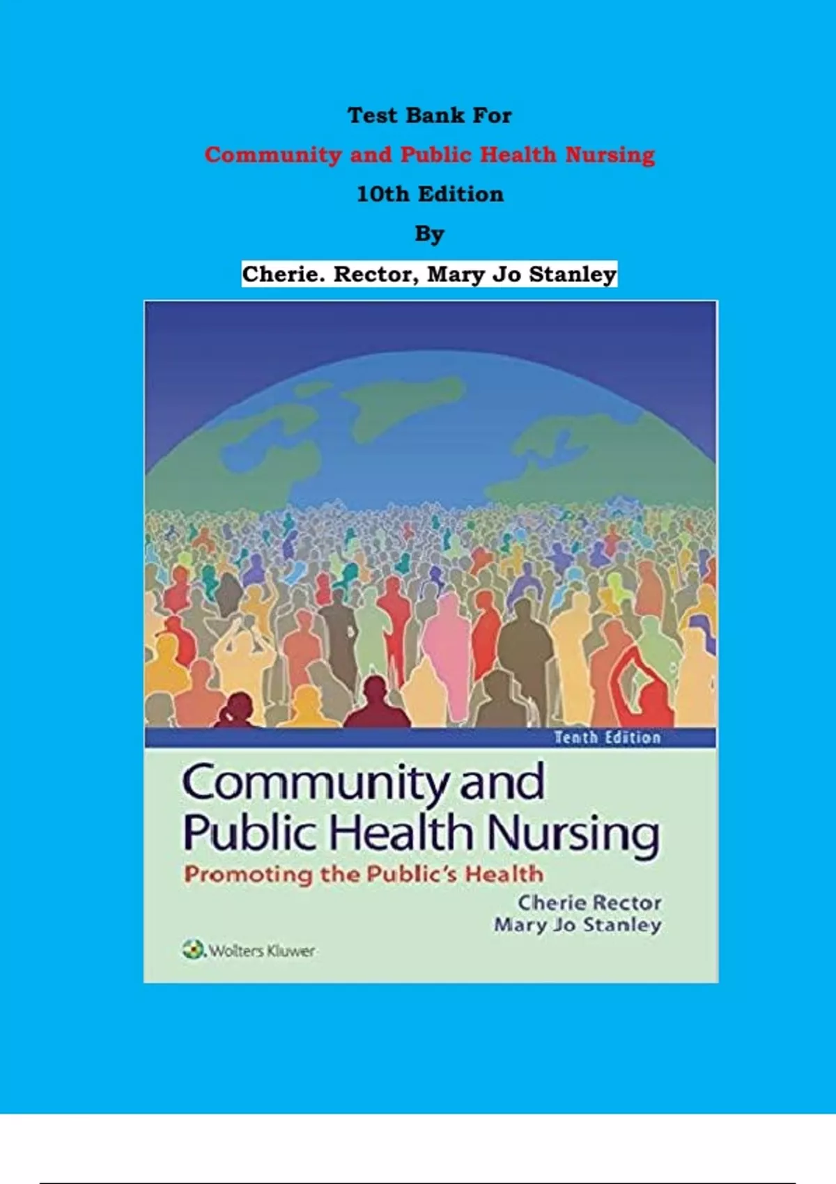 Test Bank - Community and Public Health Nursing 10th Edition By Cherie ...