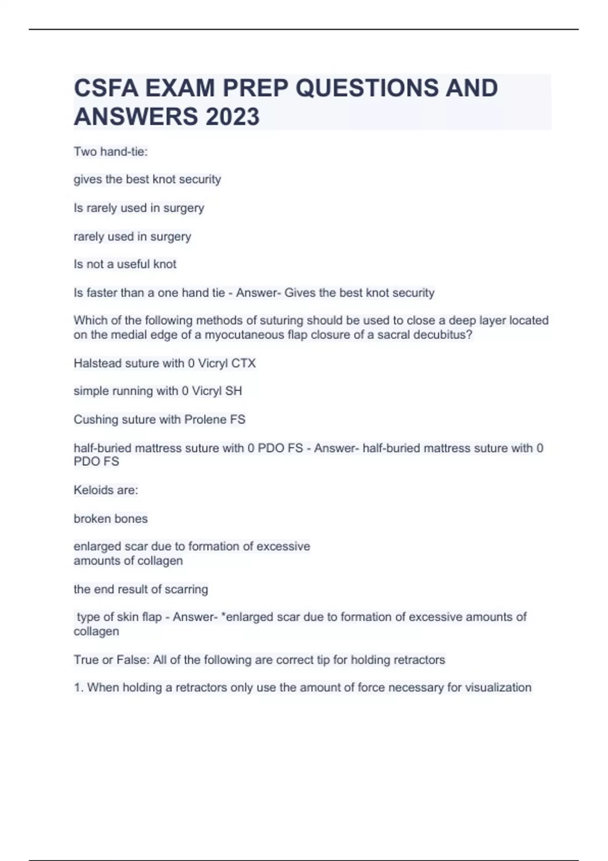 Csfa Exam Prep Questions And Answers 2023 Csfa Stuvia Us