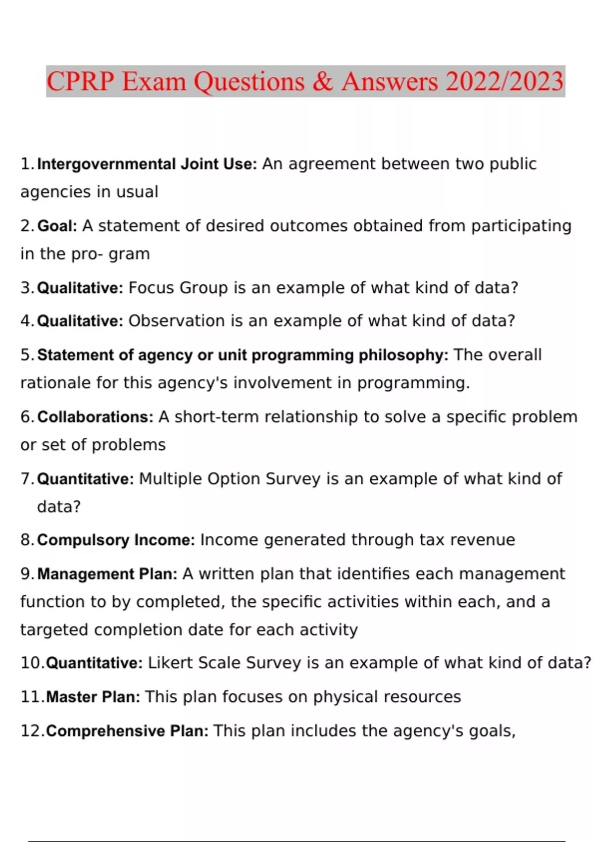 CPRP Practice Exam 2022 100% Correct Questions and Answers - CPRP ...