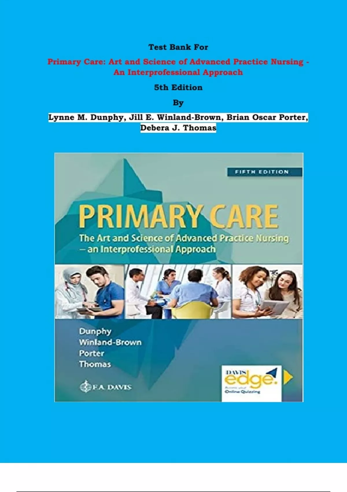 Test Bank - Primary Care: Art and Science of Advanced Practice Nursing ...