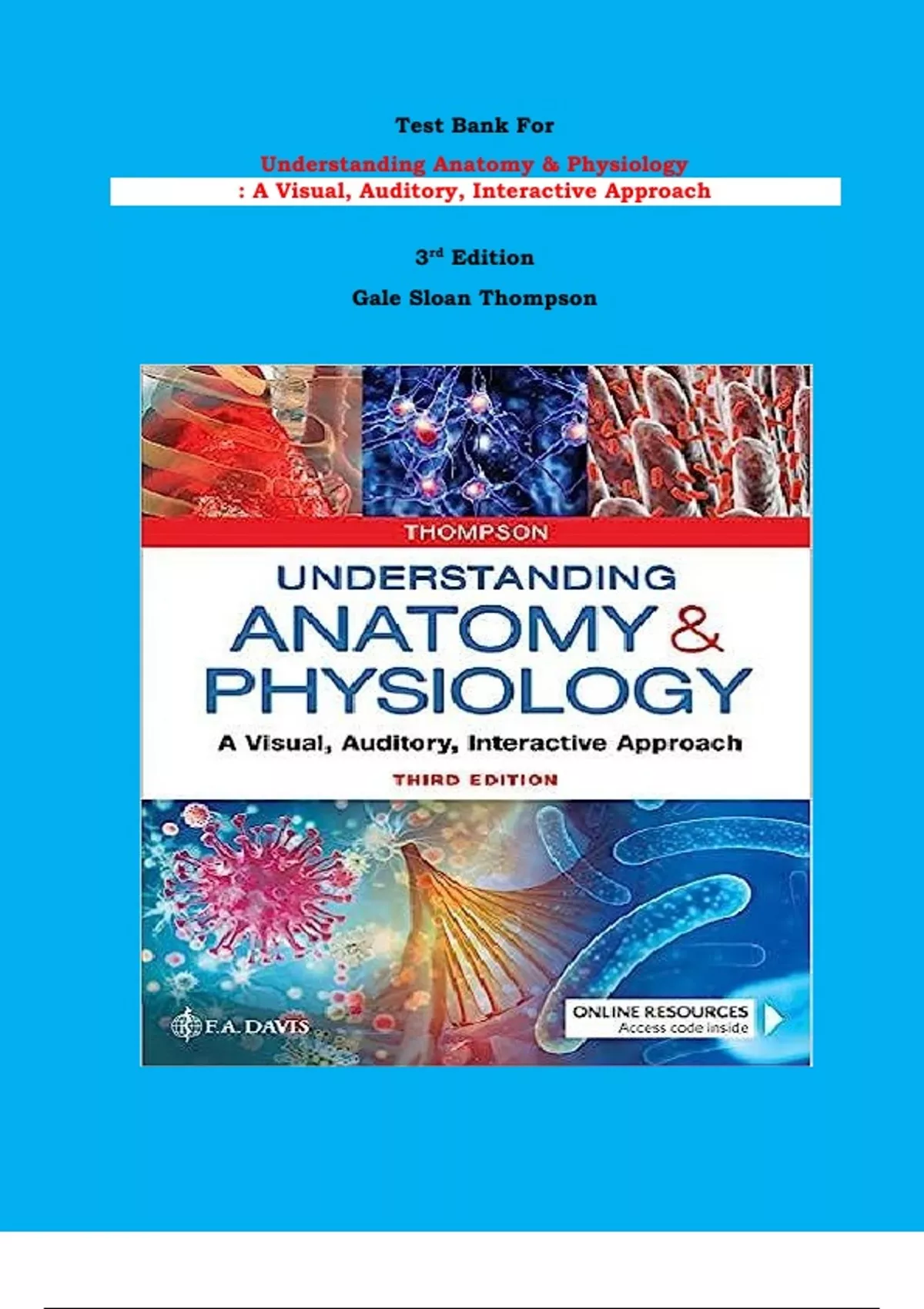 Test Bank - Understanding Anatomy & Physiology : A Visual, Auditory ...