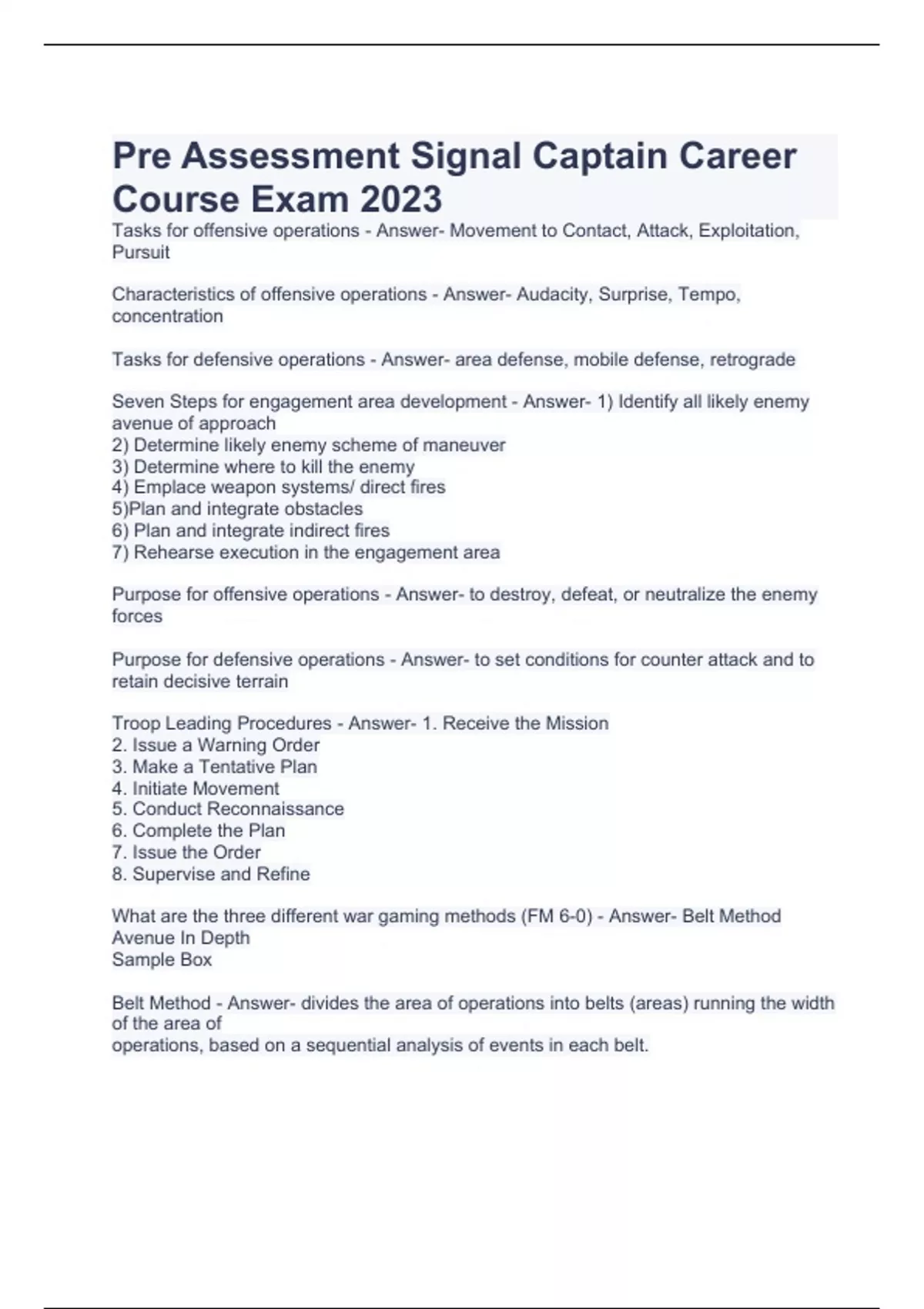 Pre Assessment Signal Captain Career Course Exam 2023 - Captain Career ...