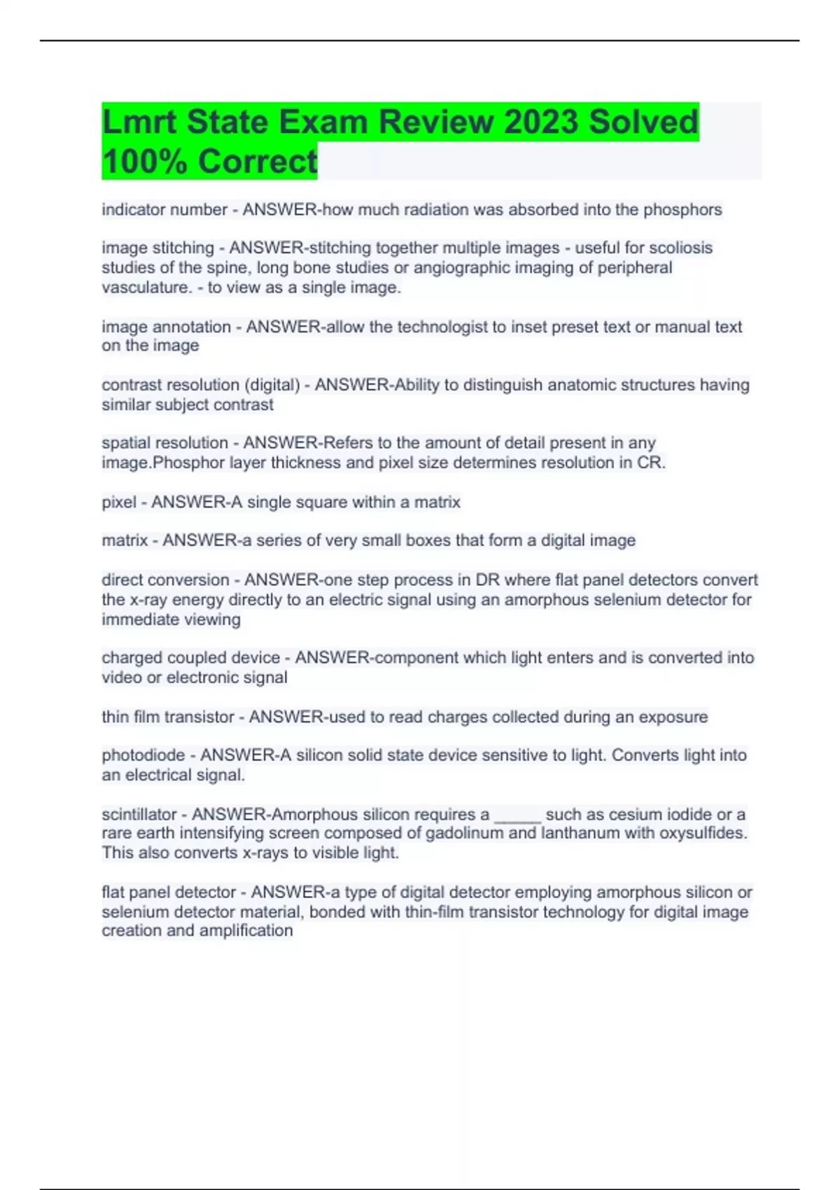 Lmrt State Exam Review 2023 Solved 100% Correct - Lmrt State - Stuvia US