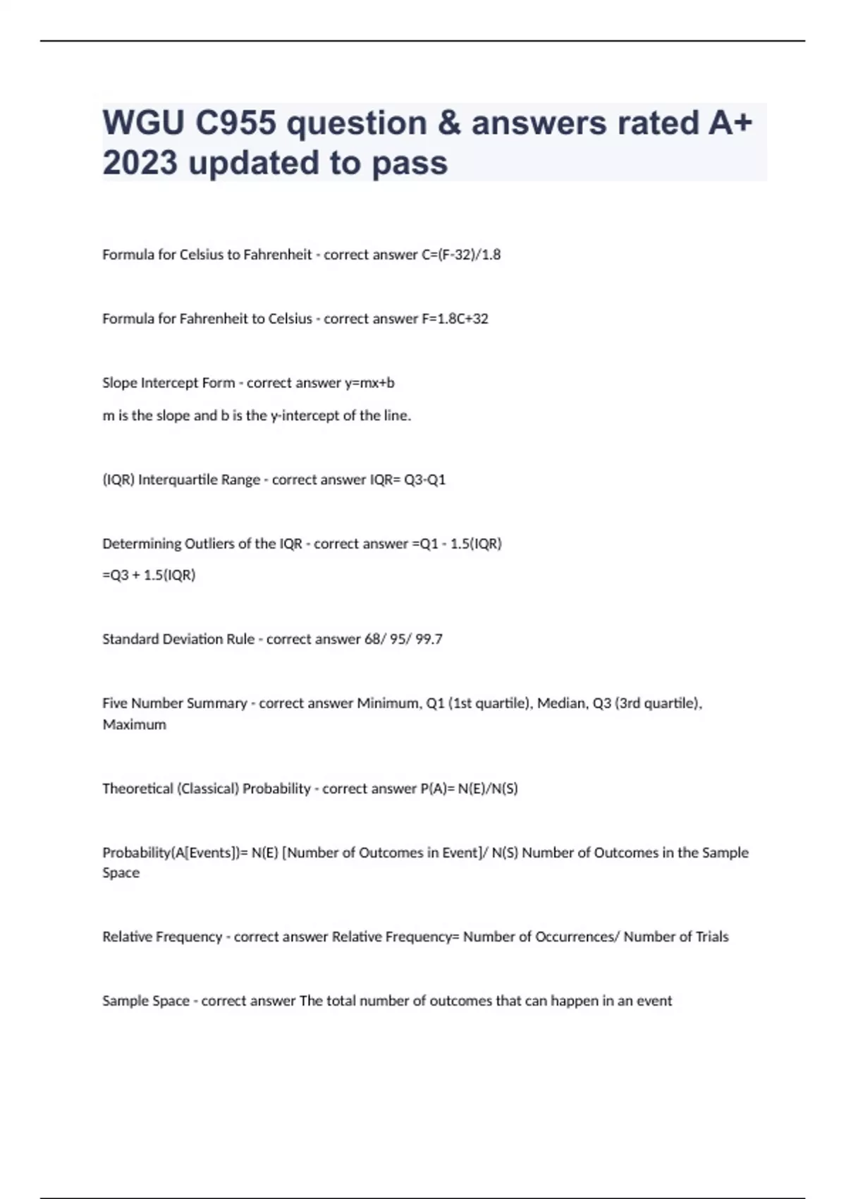 WGU C955 question & answers rated A+ 2023 updated to pass - WGU C955 - Stuvia US