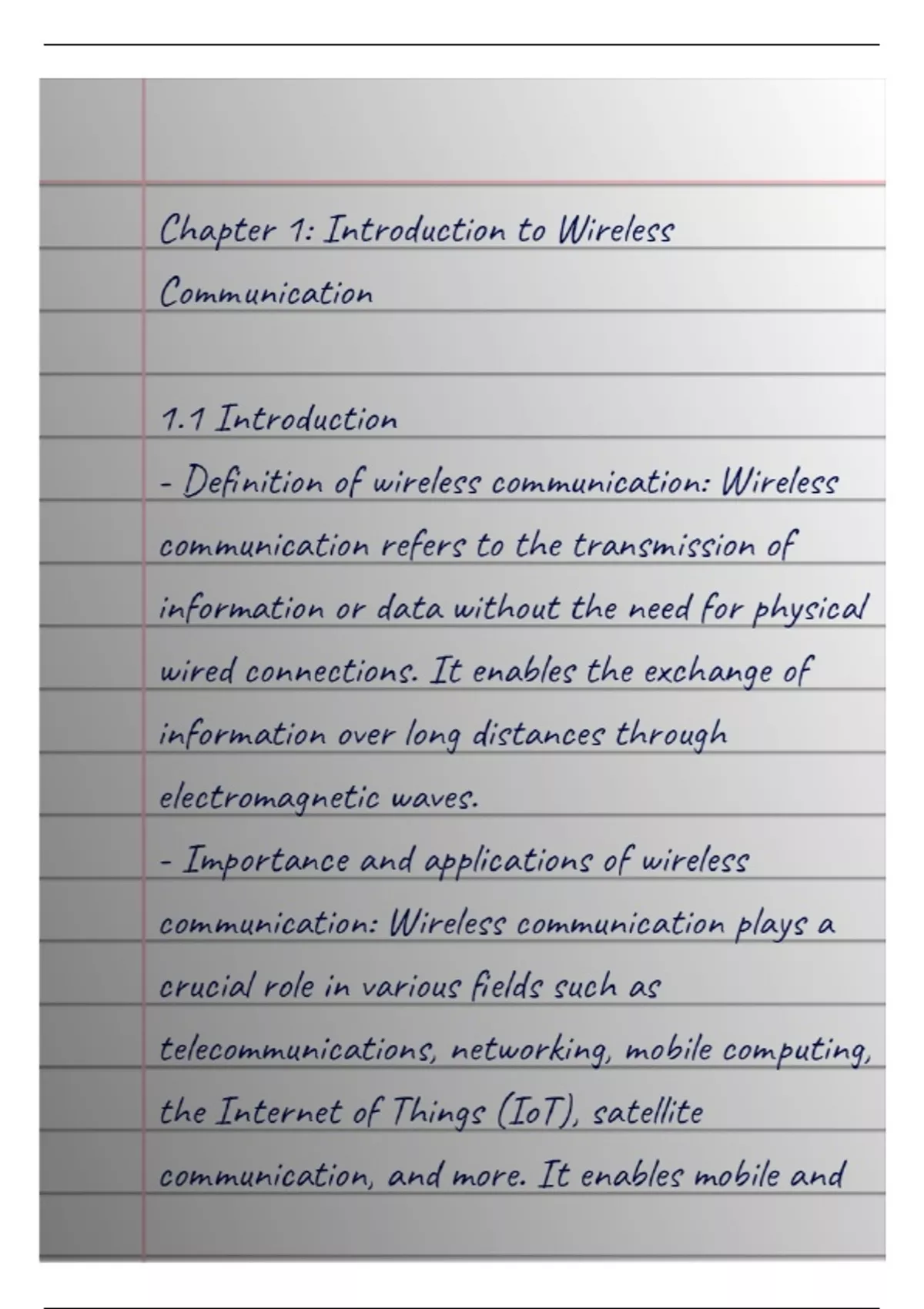 Summary Chapter 1: Introduction to Wireless Communication - E&TC ...
