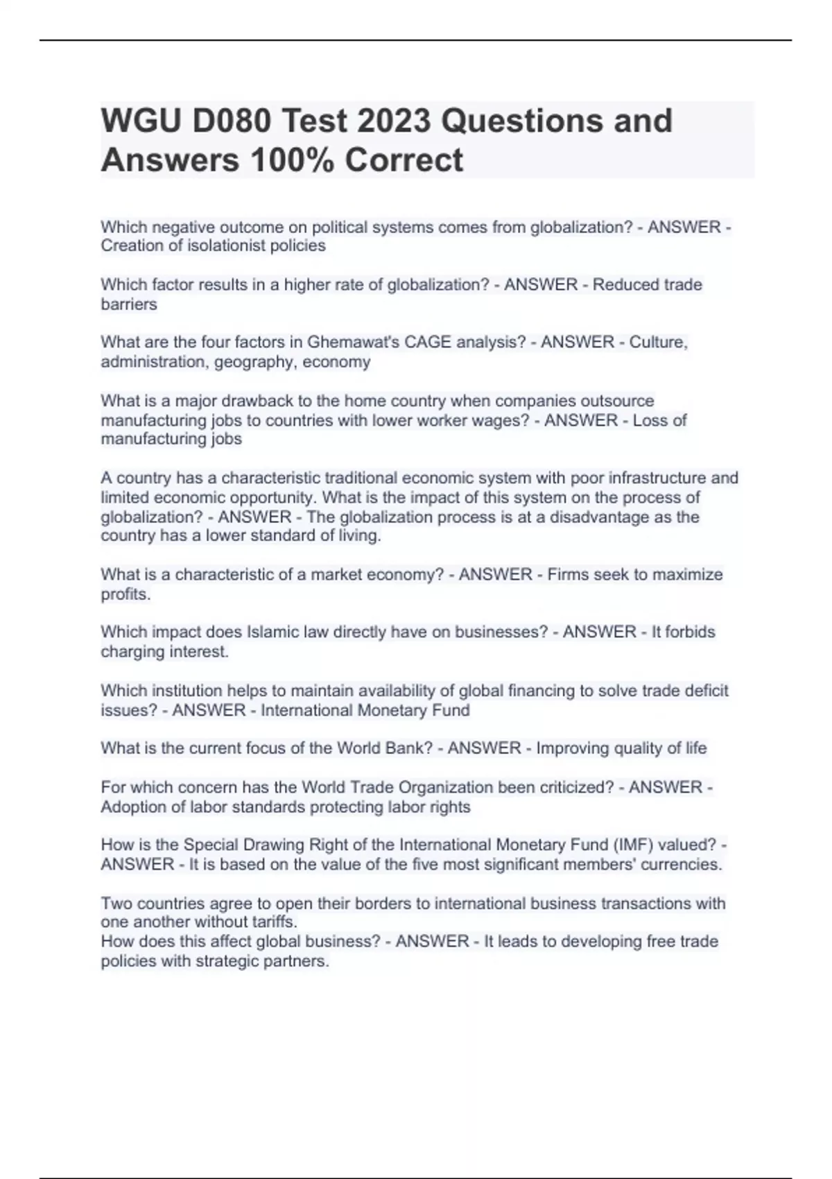 WGU D080 Test 2023 Questions and Answers 100% Correct - WGU D080 ...