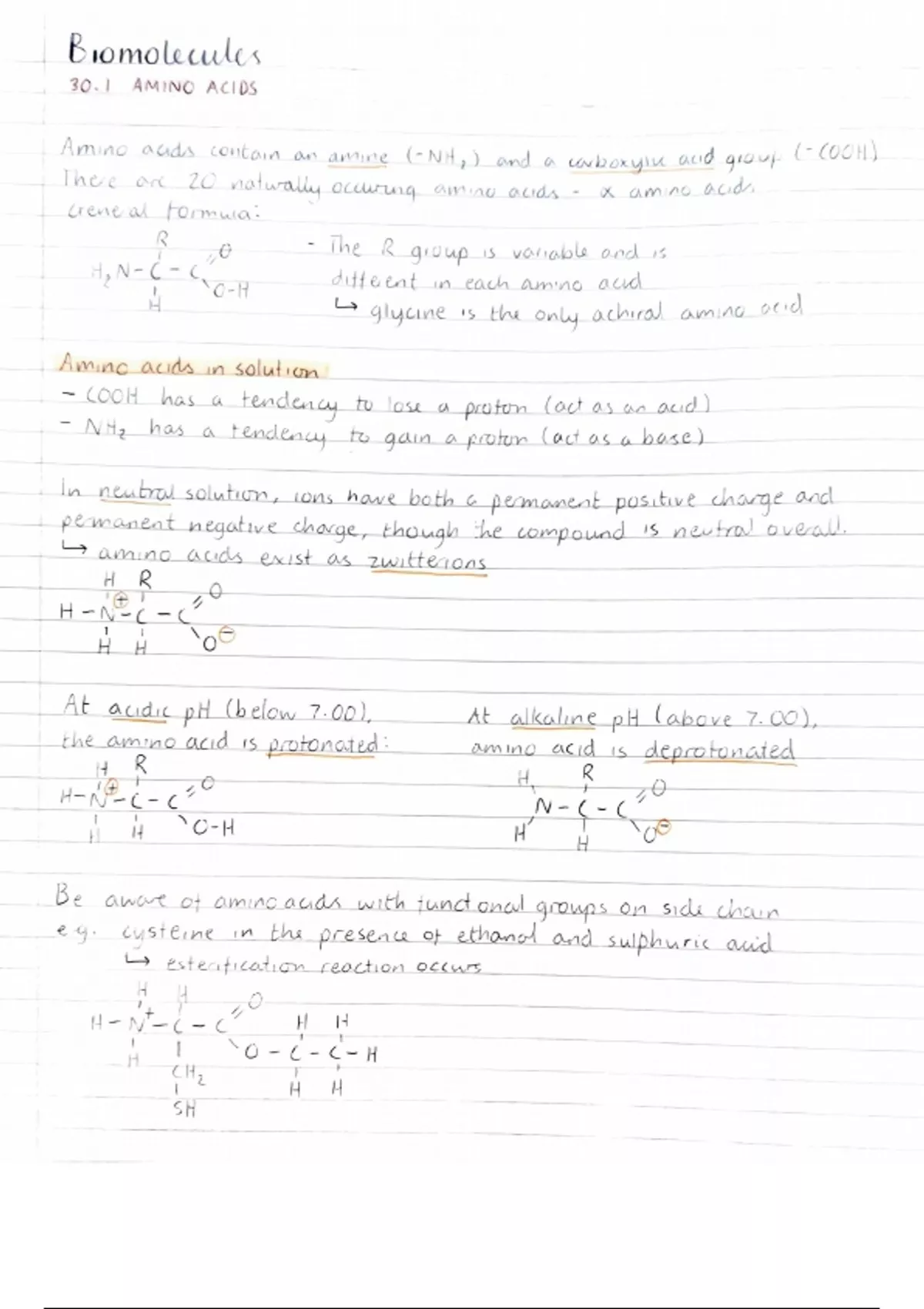 Summary AQA A level chemistry amino acids, proteins and DNA revision ...