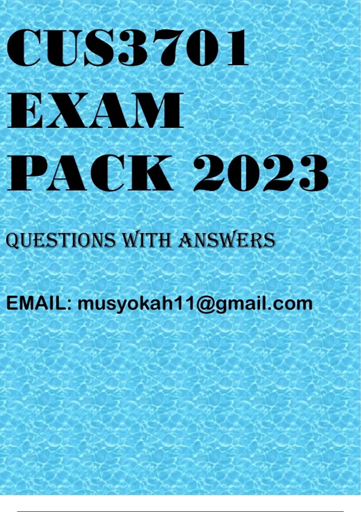 CUS3701 EXAM PACK 2023 - CUS3701 - Curriculum Studies (CUS3701) - Stuvia SA