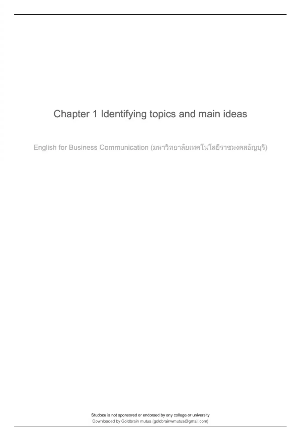 Chapter 1 Identifying topics and main ideas - English for Business ...