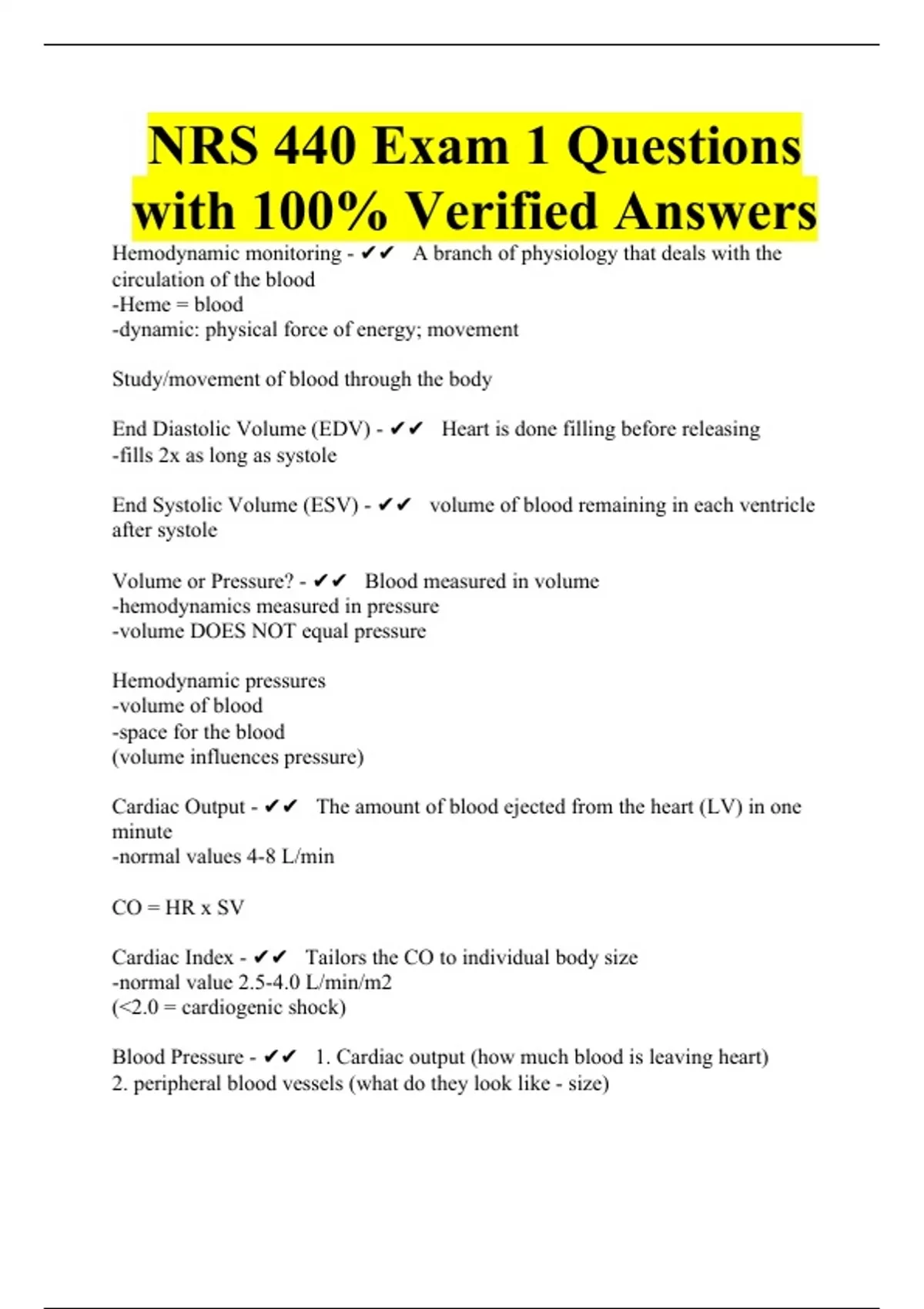 NRS 440 Exam 1 Questions with 100% Verified Answers - NRS 440 - Stuvia US