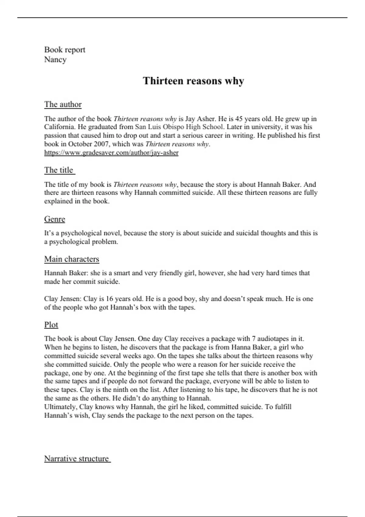 Thirteen reasons why by Jay Asher - Engels - Stuvia NL