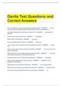 Davita Test Questions and Correct Answers - Davita - Stuvia US
